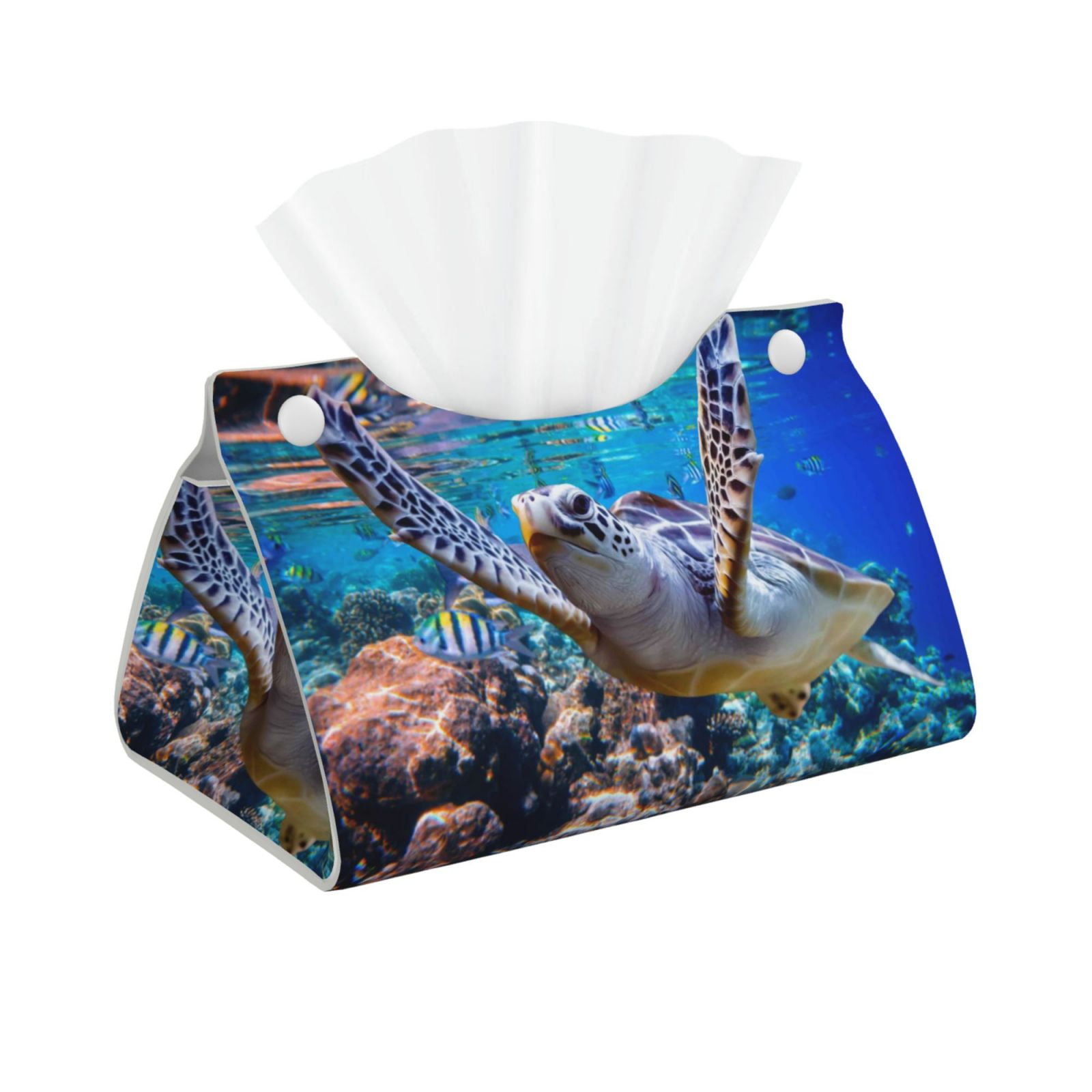 Cauagu Sea Turtle Swims for Large Tissue Box Cover Rectangular–Plus ...