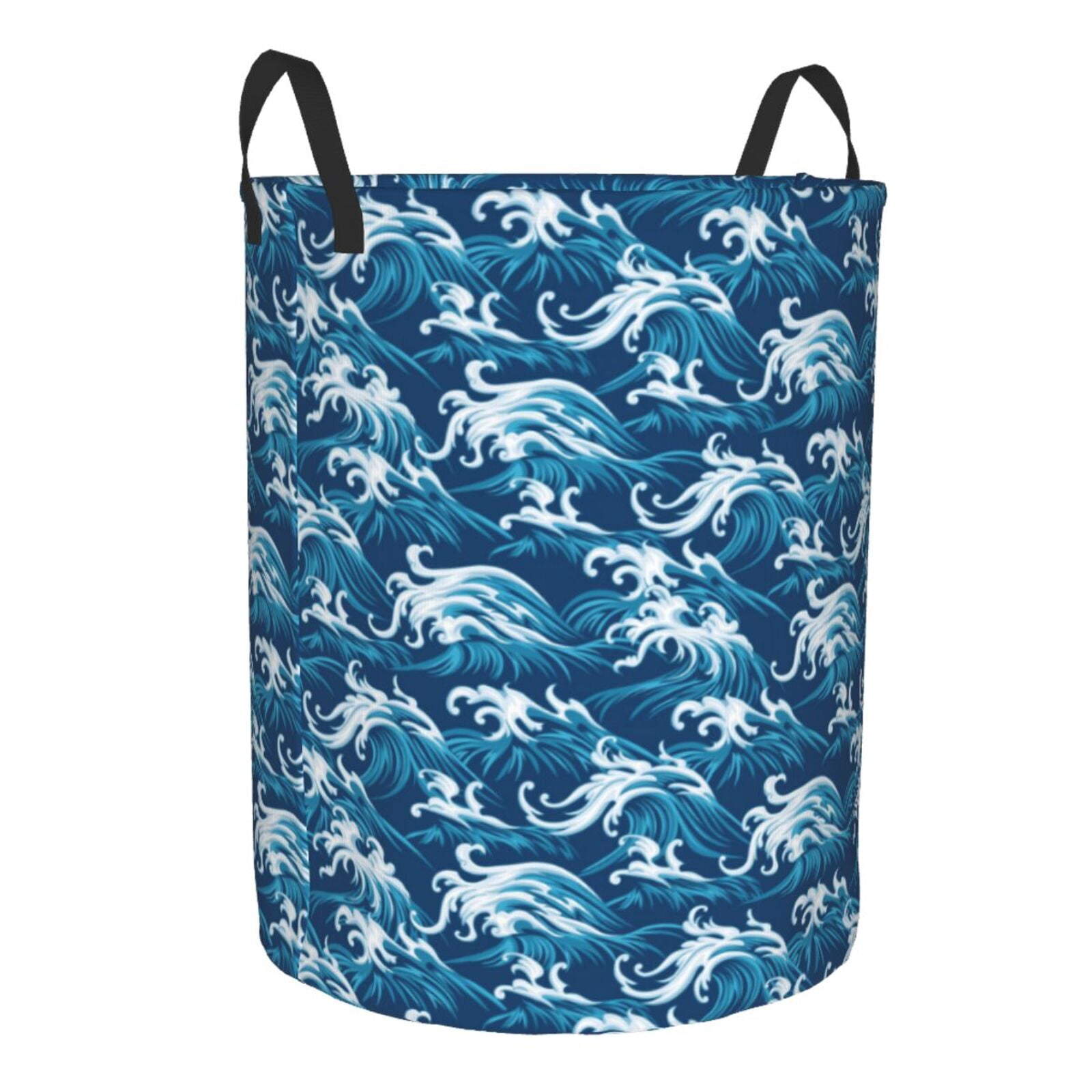 Cauagu Sea Water Wave for Laundry Basket,Collapsible Organizer Basket ...
