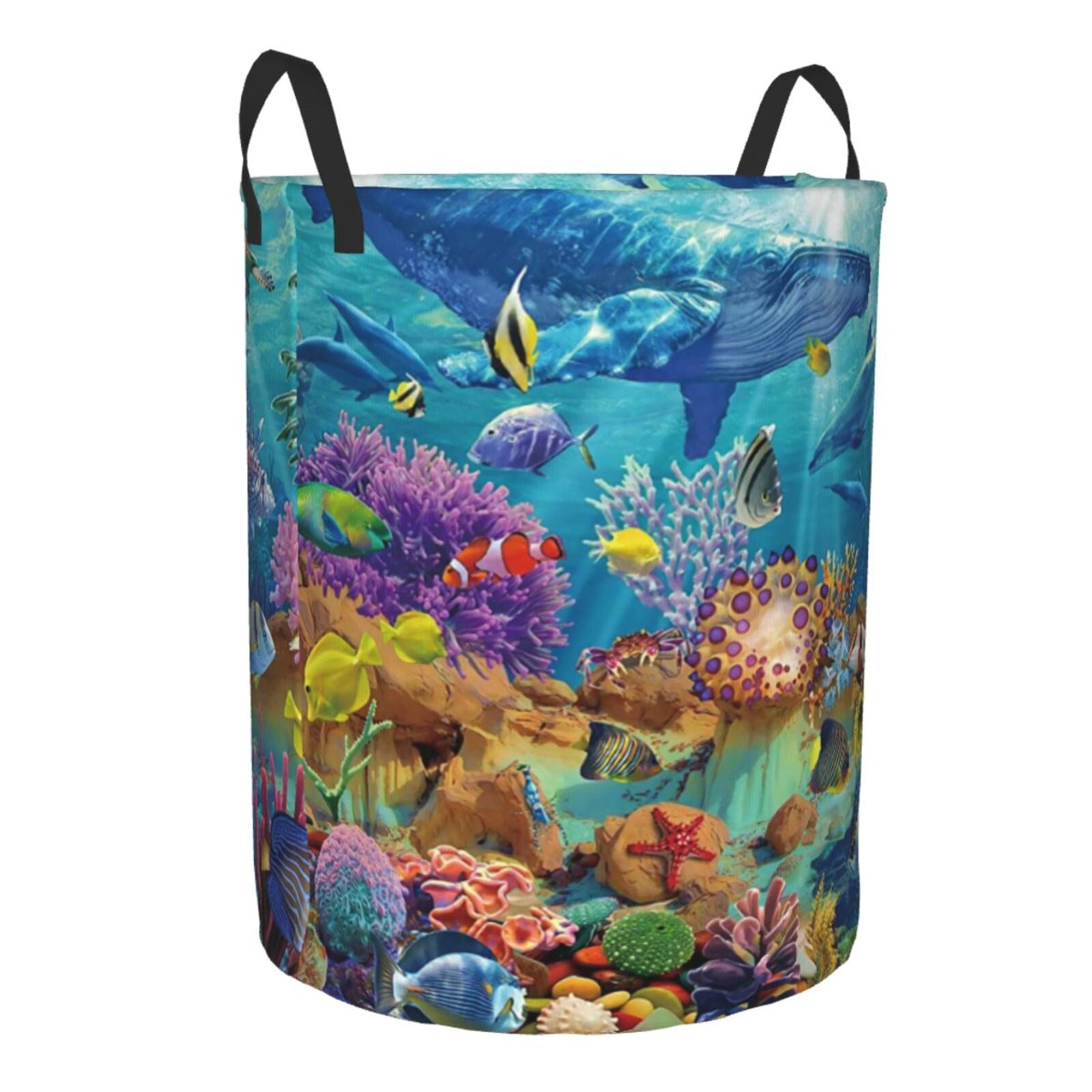 Cauagu Sea World for Laundry Basket,Collapsible Organizer Basket for Storage Bin Toy Bins Gift ...