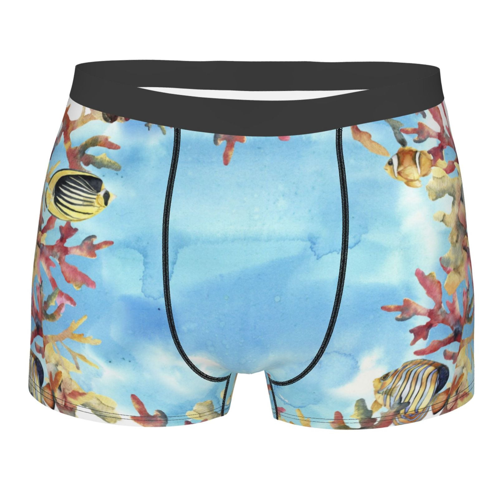 Cauagu Sea and Fish Print Boxer Briefs for Men,Comfortable Breathable ...