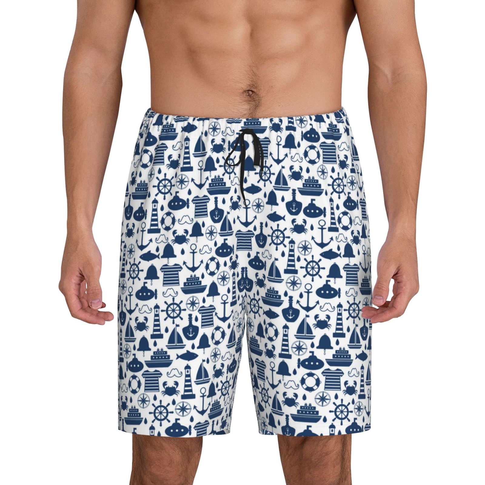 Cauagu Seaside Primary Color Print Pajama Bottoms for Men Sleep Pajama ...