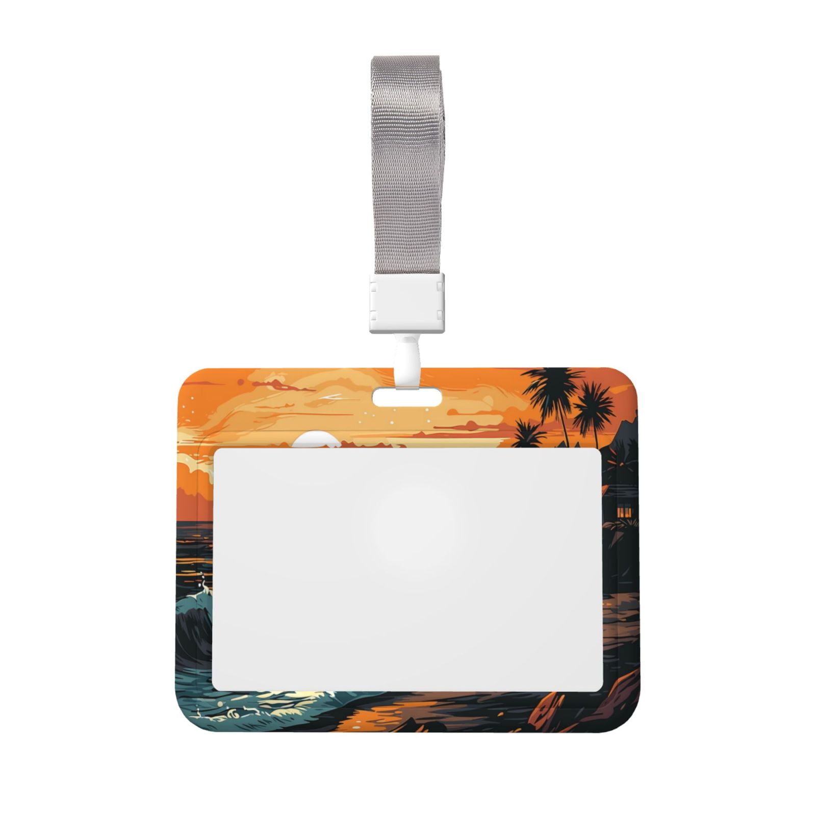 Cauagu Serene Ocean Sunset for ID Badge Holder,Badge Holder with ...