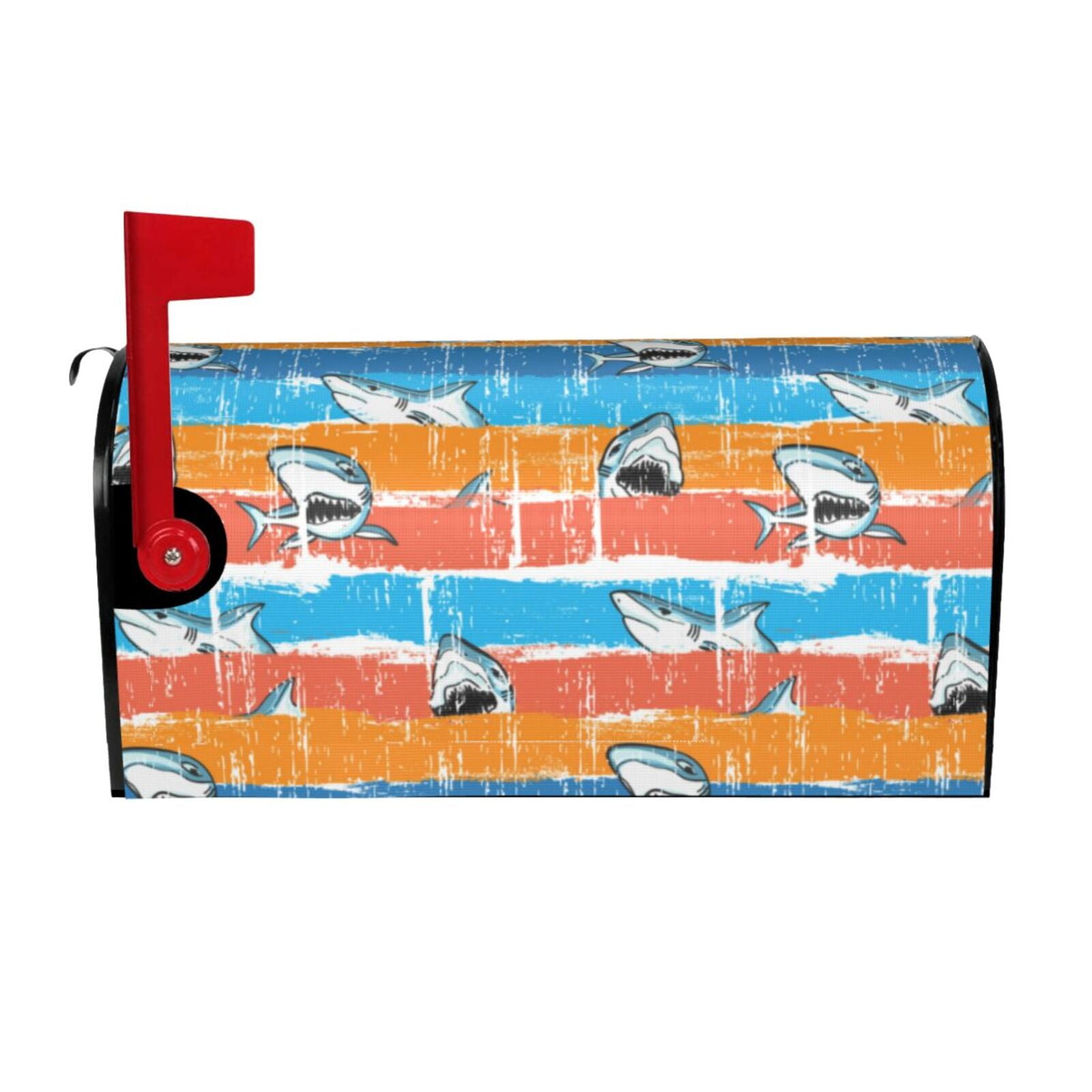 Cauagu Shark On Line Pattern Magnetic Mailbox Covers, Mailbox Cover ...