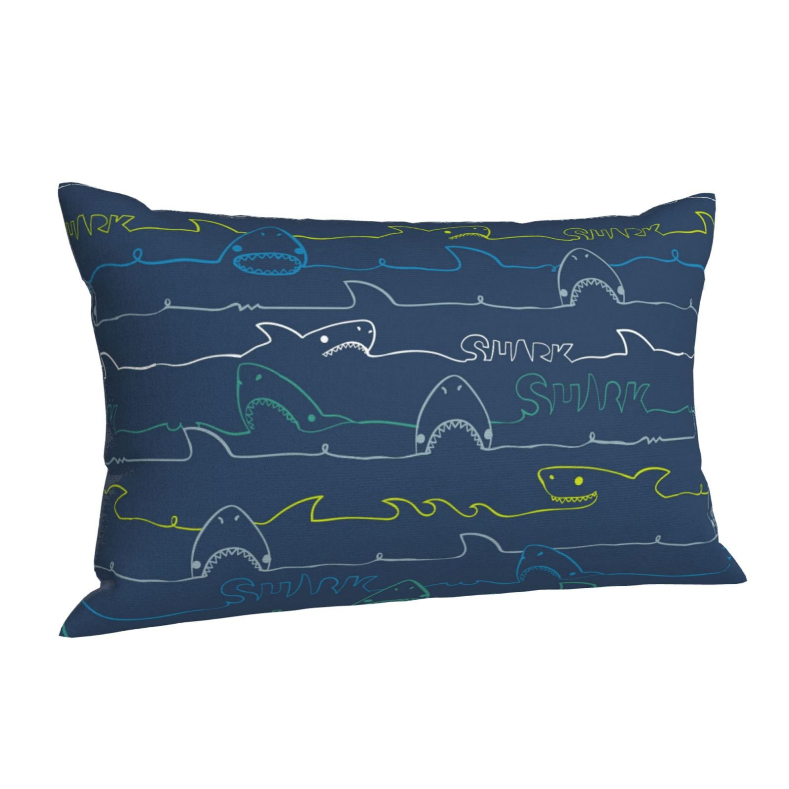 Cauagu Shark Print Pillow Covers with Envelope Closure,1PC Pillow Cases ...