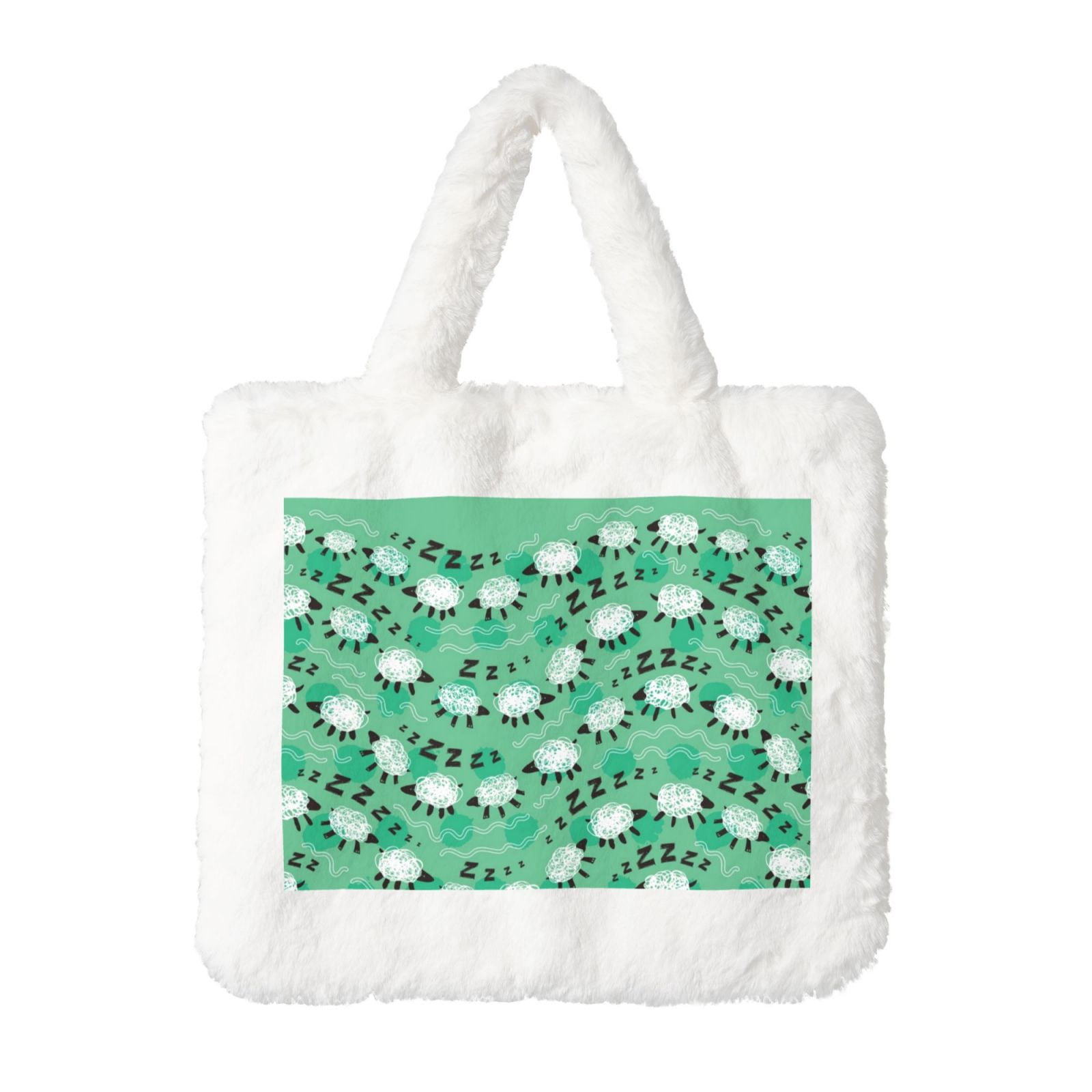 Cauagu Sheep Zzz Pattern Women's Plush Tote Bag,Soft Underarm Bag ...