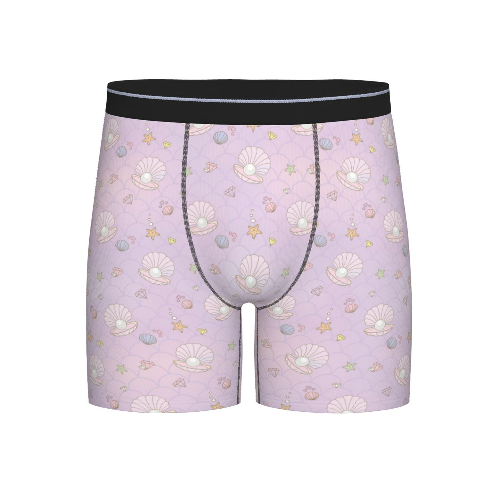 Cauagu Shells Pearl Print Men's Boxer Briefs, Funny & Cute Underwear ...