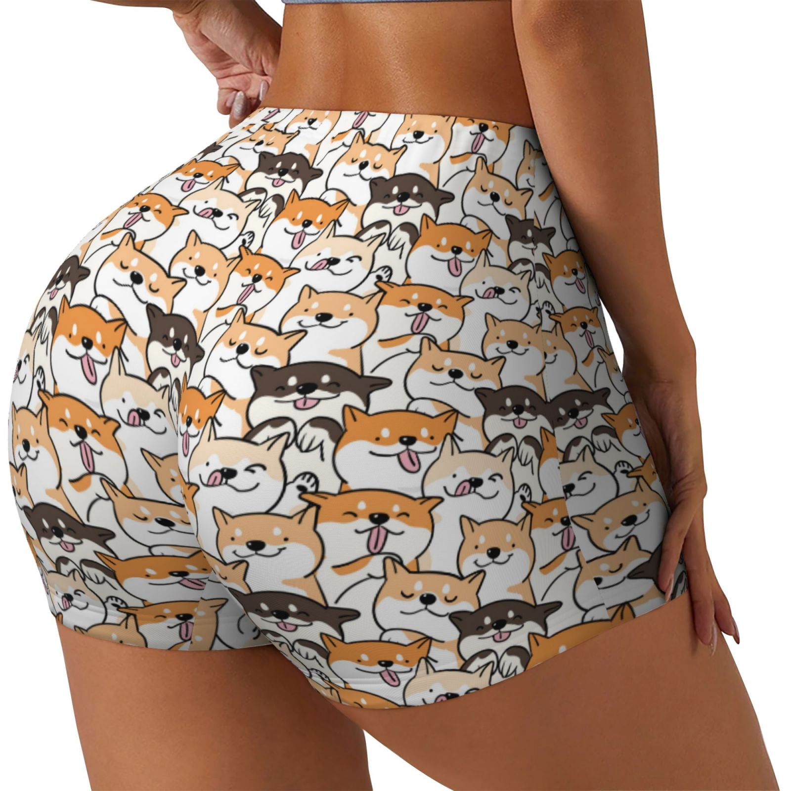 Cauagu Shiba Inu Dog for Womens Workout Impact Shorts,Booty Biker ...