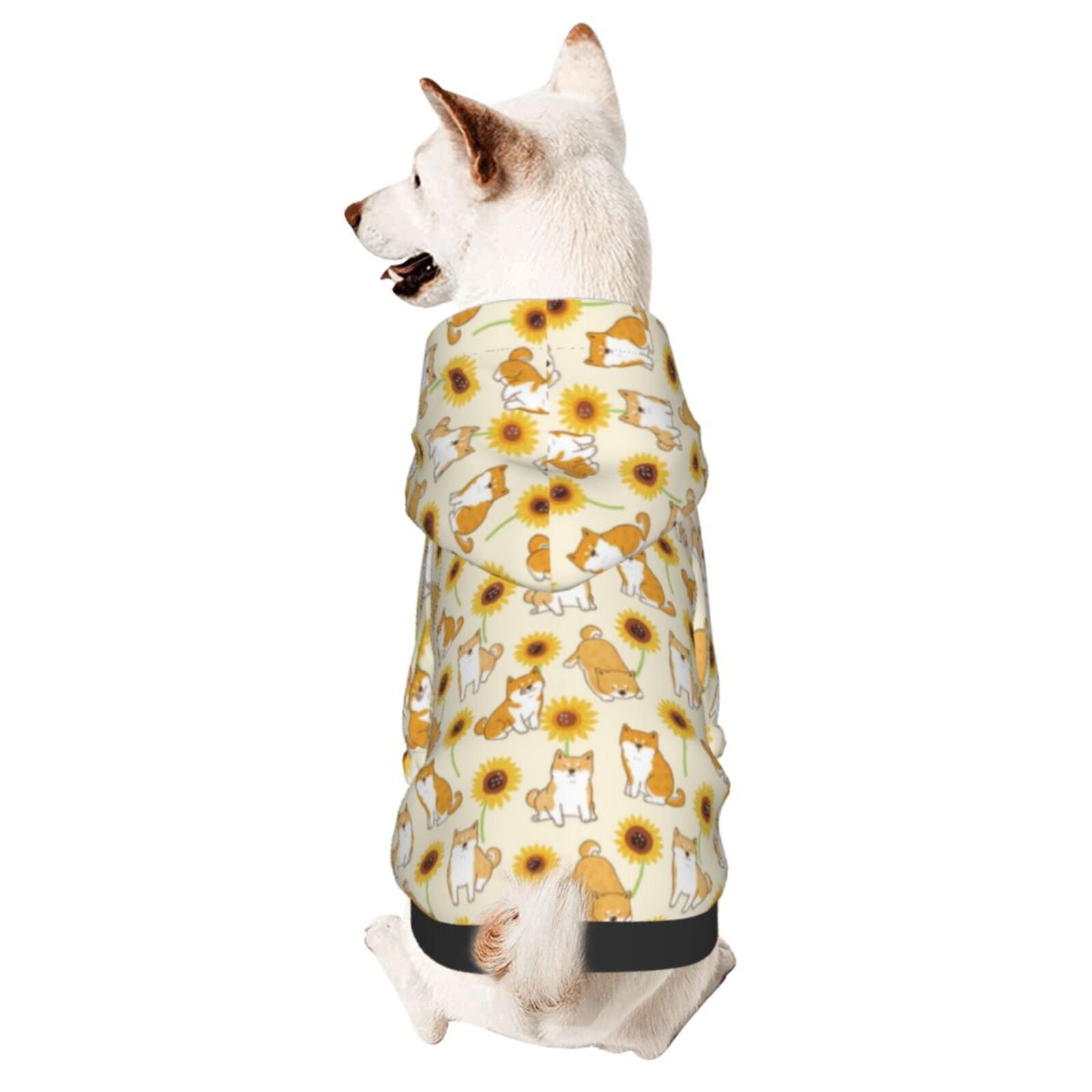 Cauagu Shiba Inu Sunflower Pattern Winter Pet Hoodie Sweatshirts- Dog ...