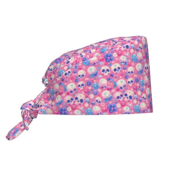 Cauagu Skull Blue Flower Pattern 1 Pcs Working Caps,Adjustable Working ...