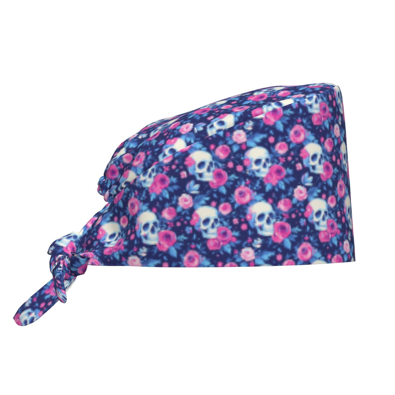 Cauagu Skull Flower Pattern 1 Pcs Working Caps,Adjustable Working Hats ...