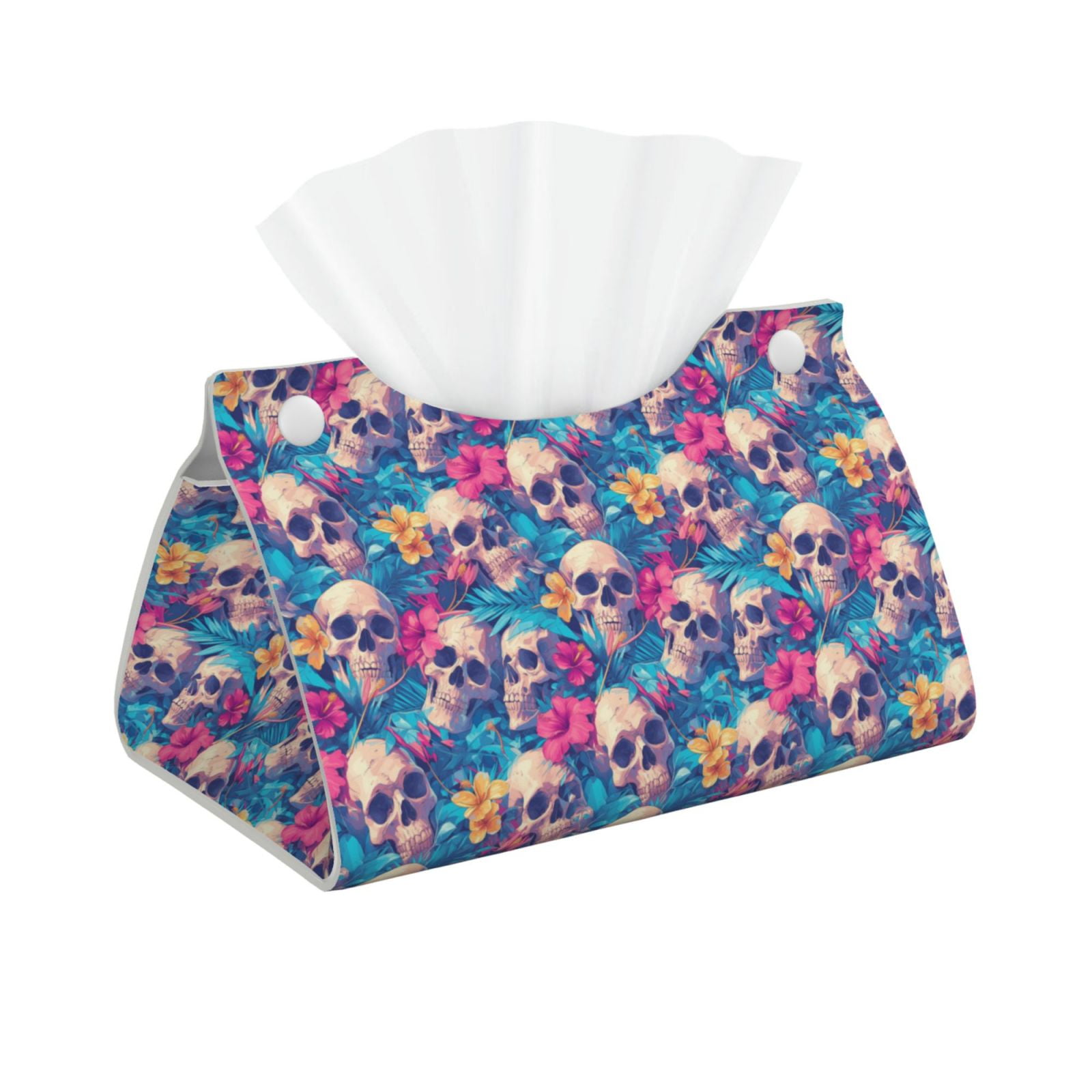 Cauagu Skull blue leaf for Large Tissue Box Cover Rectangular–Plus Size ...
