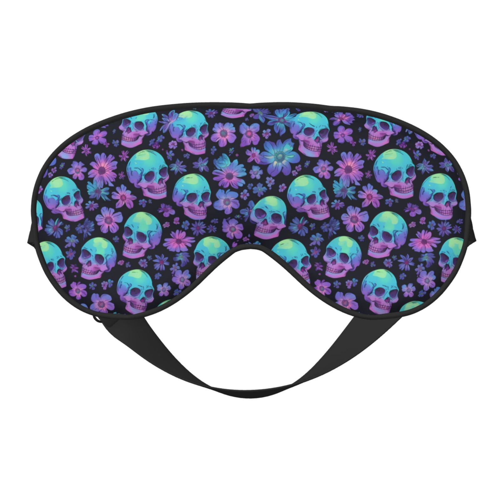Cauagu Skull daisy Gradient Print Sleep Eye Mask, Blindfold Eye Sleep ...