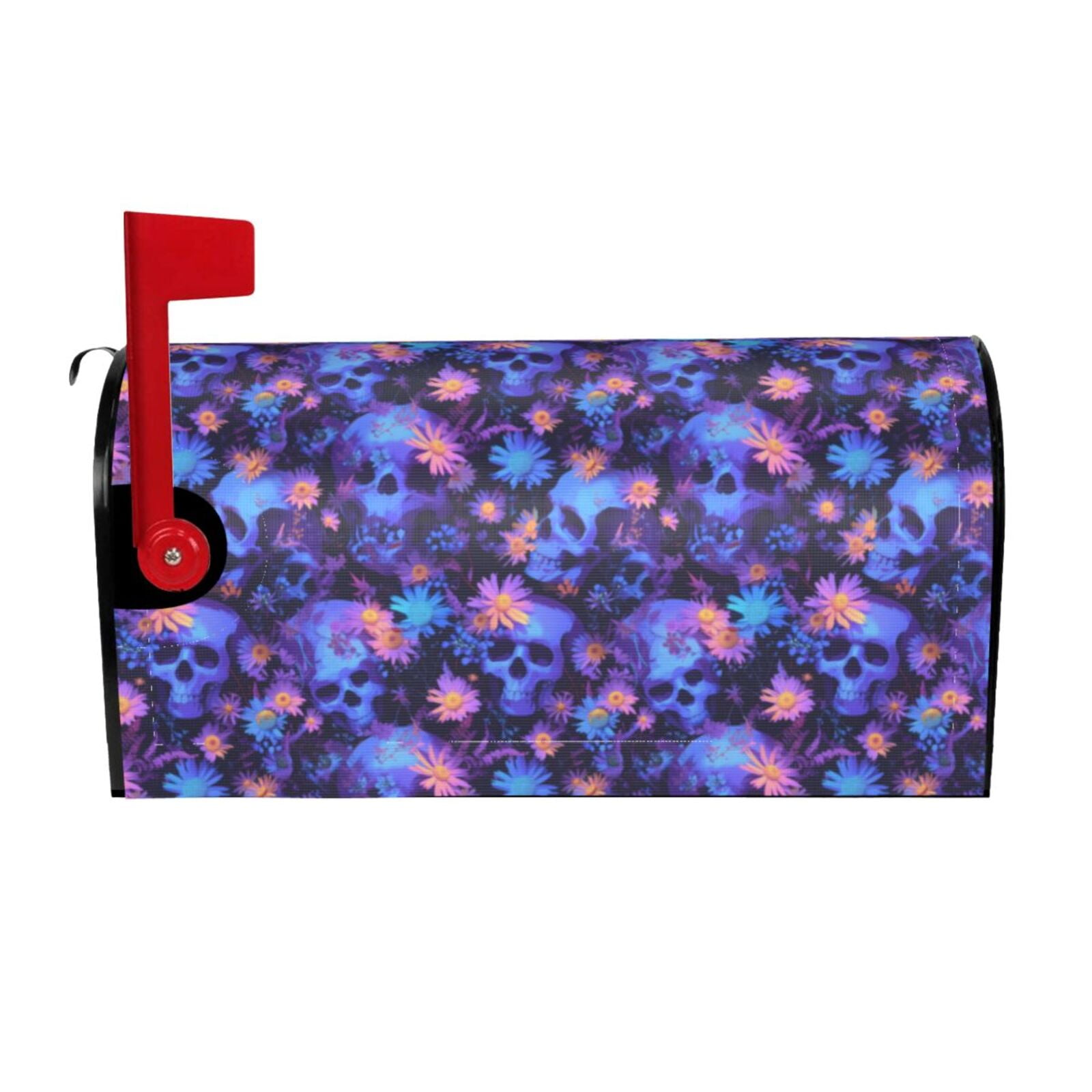 Cauagu Skull daisy purple Pattern Magnetic Mailbox Covers, Mailbox ...