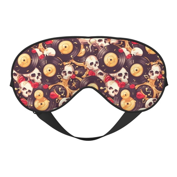 Cauagu Skull record lips Print Sleep Eye Mask, Blindfold Eye Sleep ...