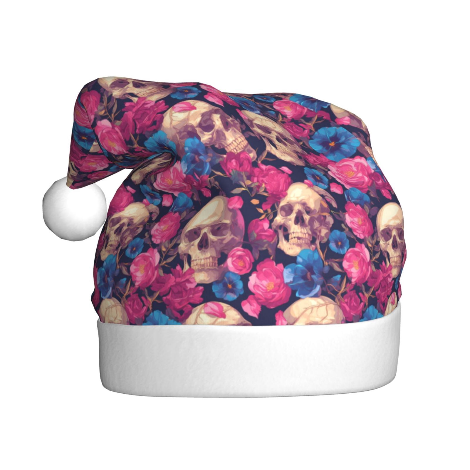 Cauagu Skull rose blue flower for Adult Christmas Hat,1-Pack Xmas ...