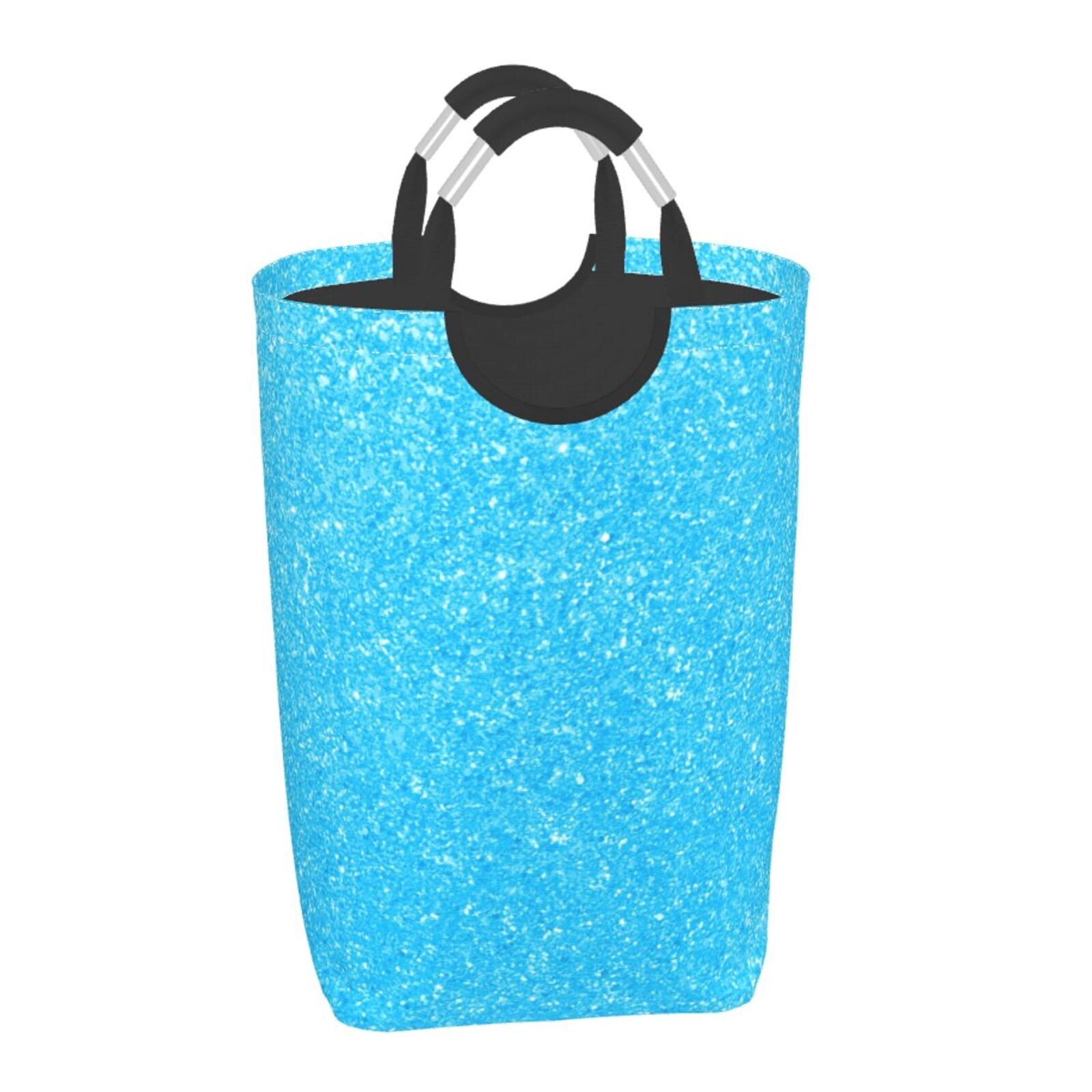 Cauagu Sky Blue Glitter Print Hamper Basket Bin,Extra Large Dirty ...