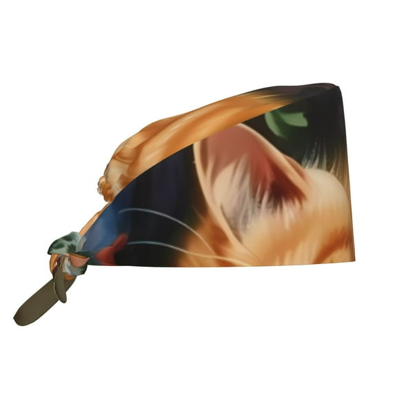 Cauagu Sleeping Cat Flowers Pattern 1 Pcs Working Caps,Adjustable ...