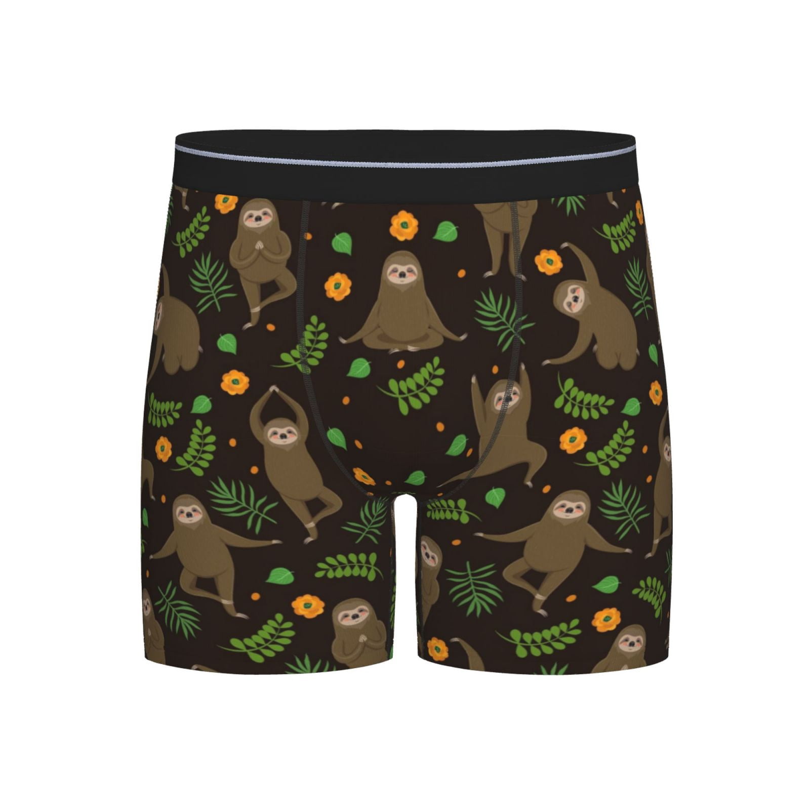 Cauagu Sloth Doing Yoga Print Men's Boxer Briefs, Funny & Cute ...