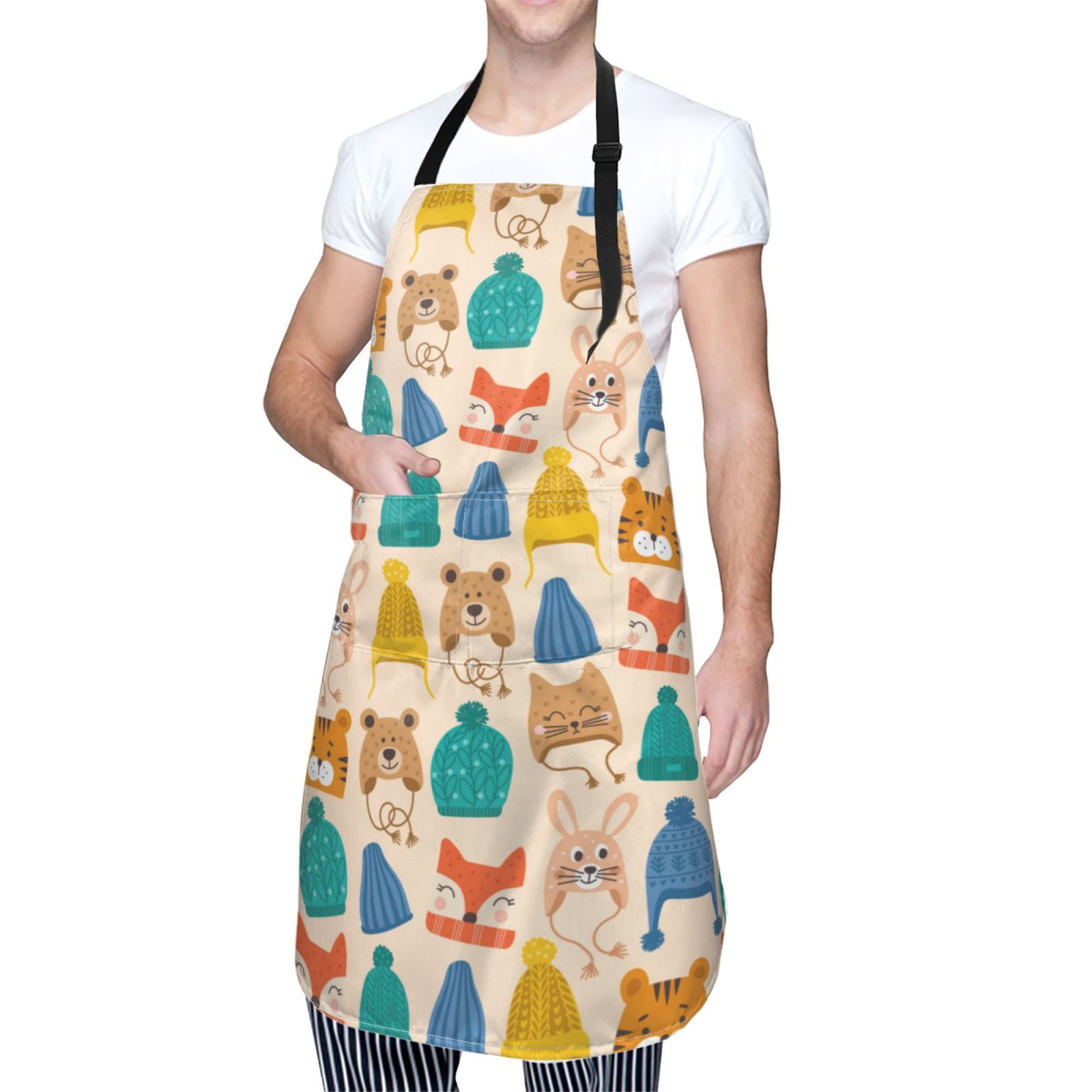 Cauagu Small Animals with Knit Hat Pattern Aprons with Pockets ...