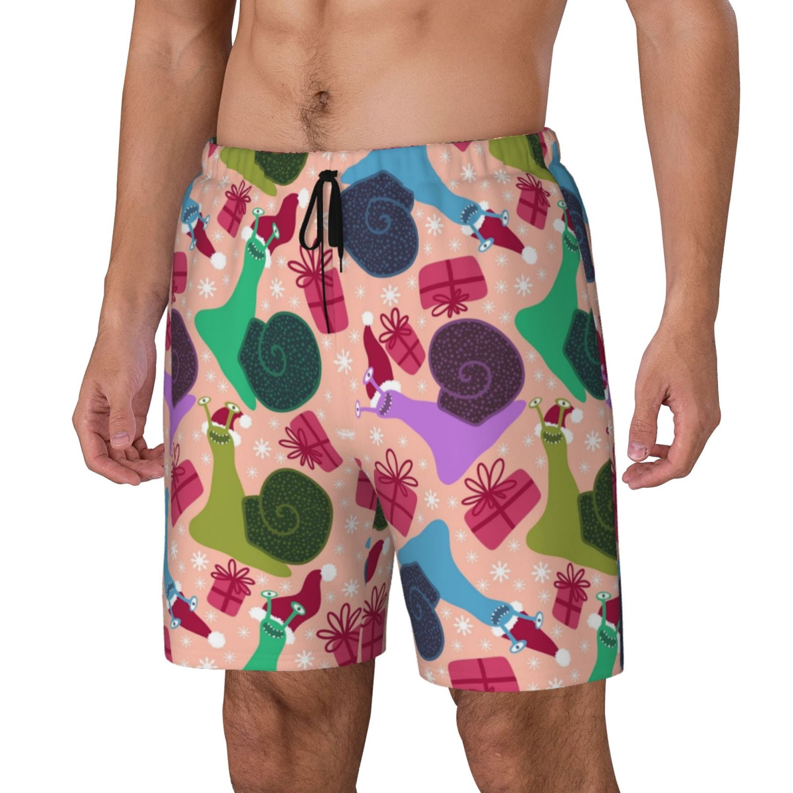 Cauagu Snails Print Mens Swim Trunks Quick Dry Board Shorts Swim Shorts ...