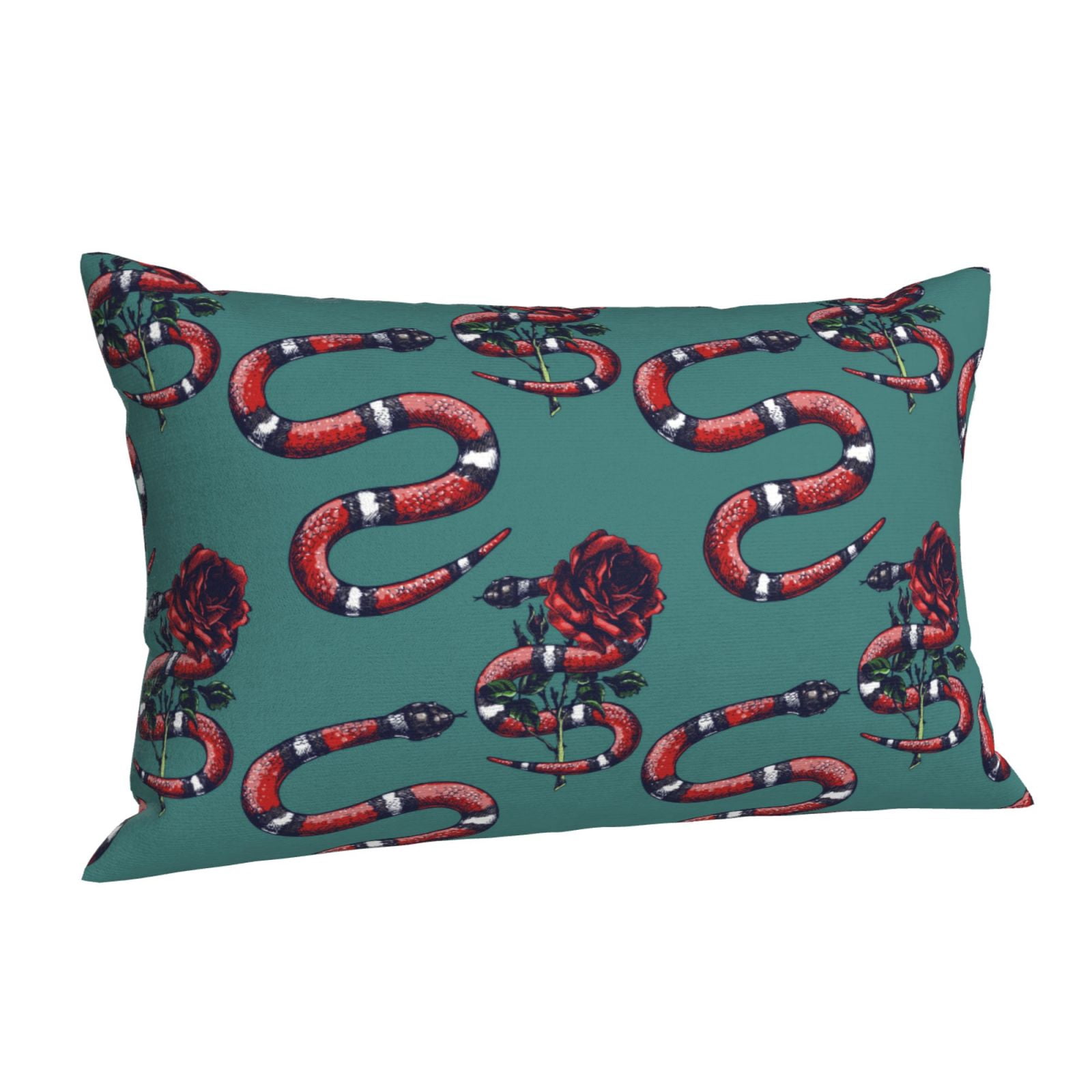Cauagu Snake And Rose Print Pillow Covers with Envelope Closure,1PC ...