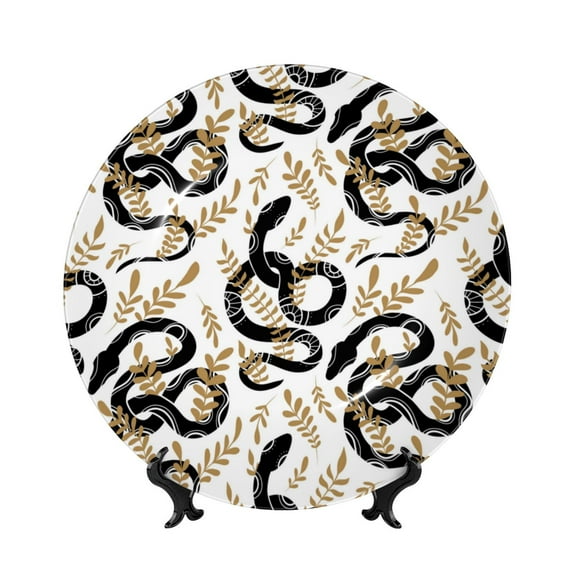 Cauagu Snake Print Bone China Decorative Plate, Wall Mount Plate ...