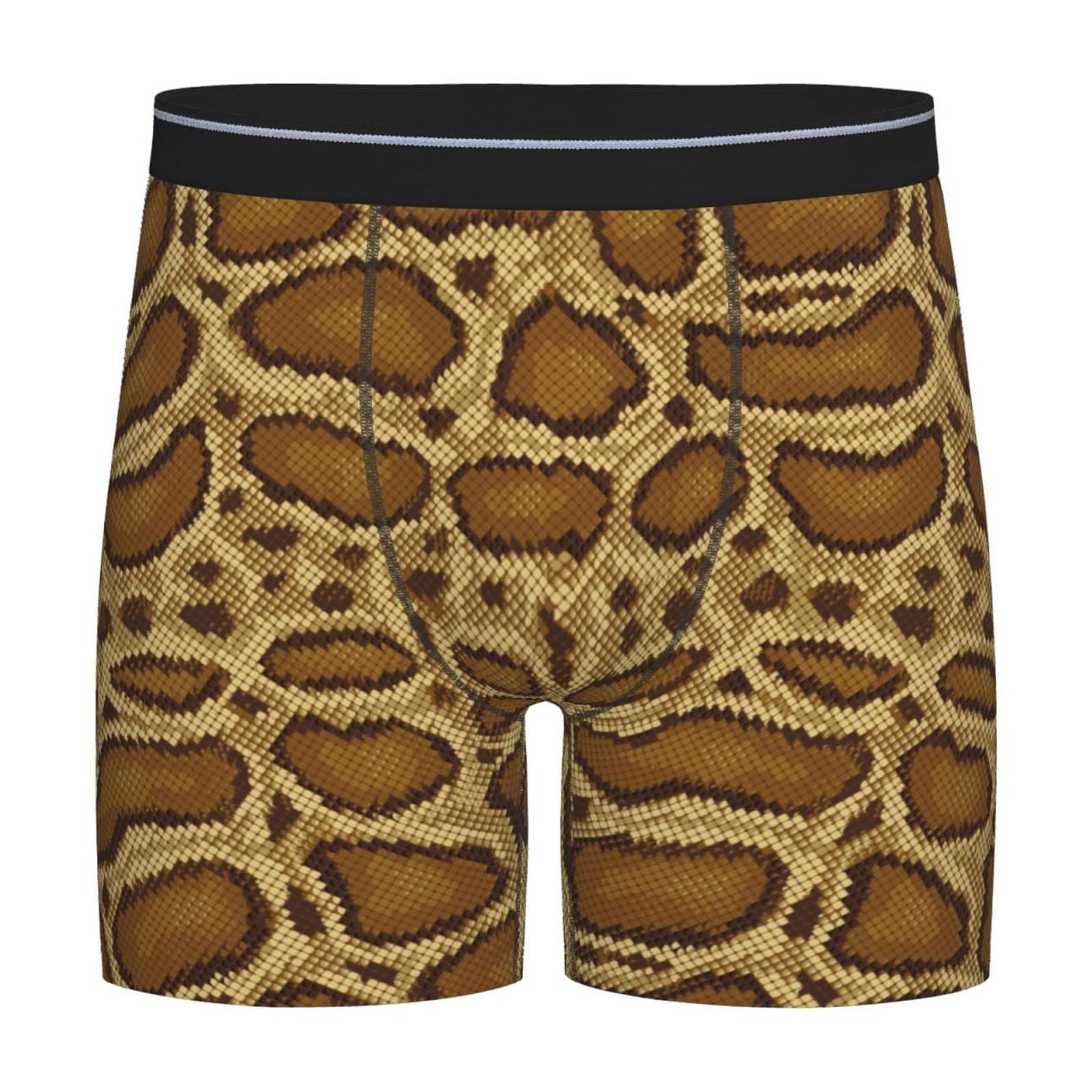 Cauagu Snake Skin Print Men's Boxer Briefs, Funny & Cute Underwear ...