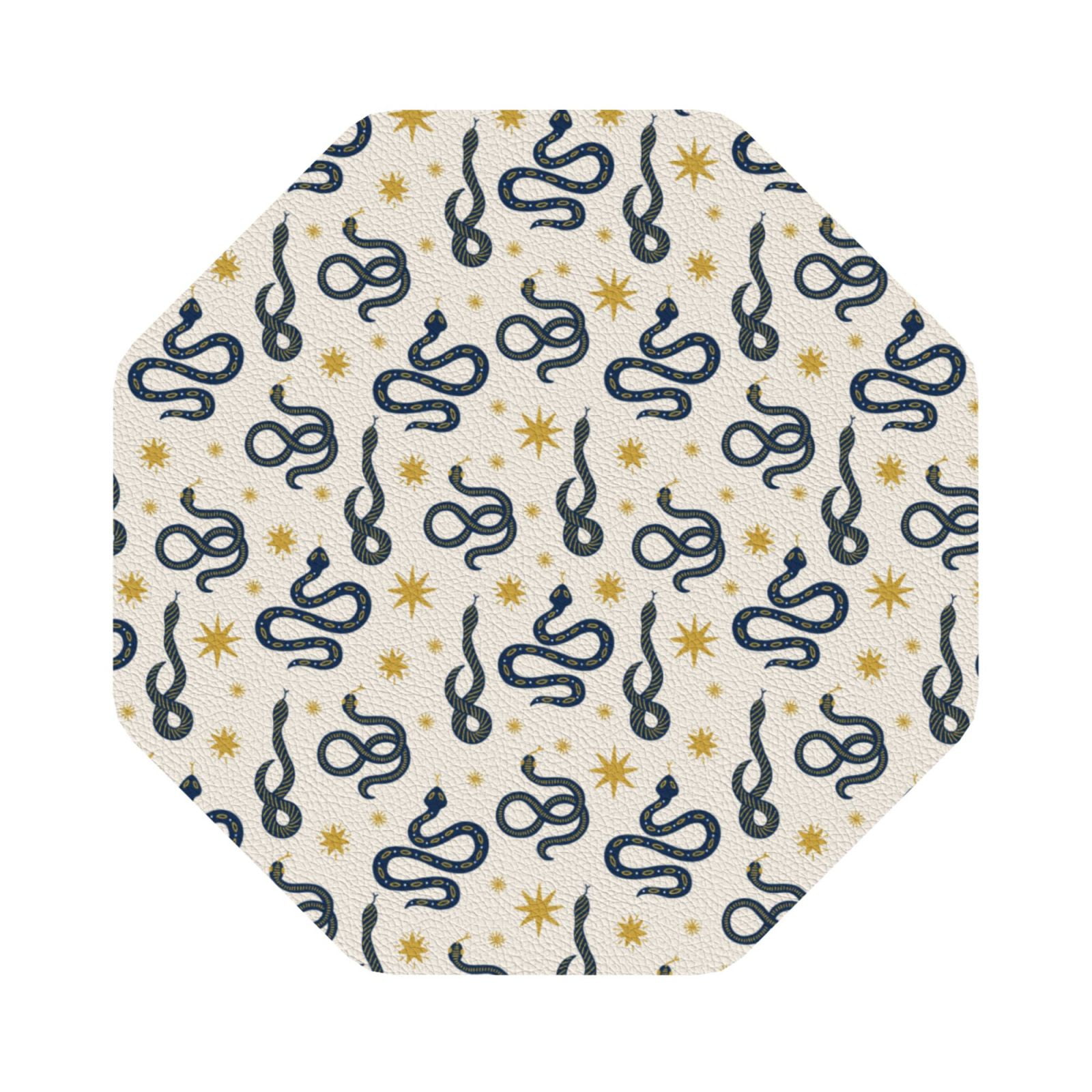 Cauagu Snake for Round Coaster,Drink Coasters Set of 4 Leather Bar Beer ...