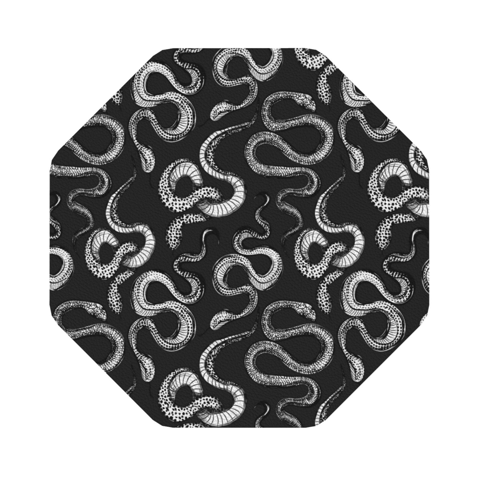 Cauagu Snake for Round Coaster,Drink Coasters Set of 4 Leather Bar Beer ...