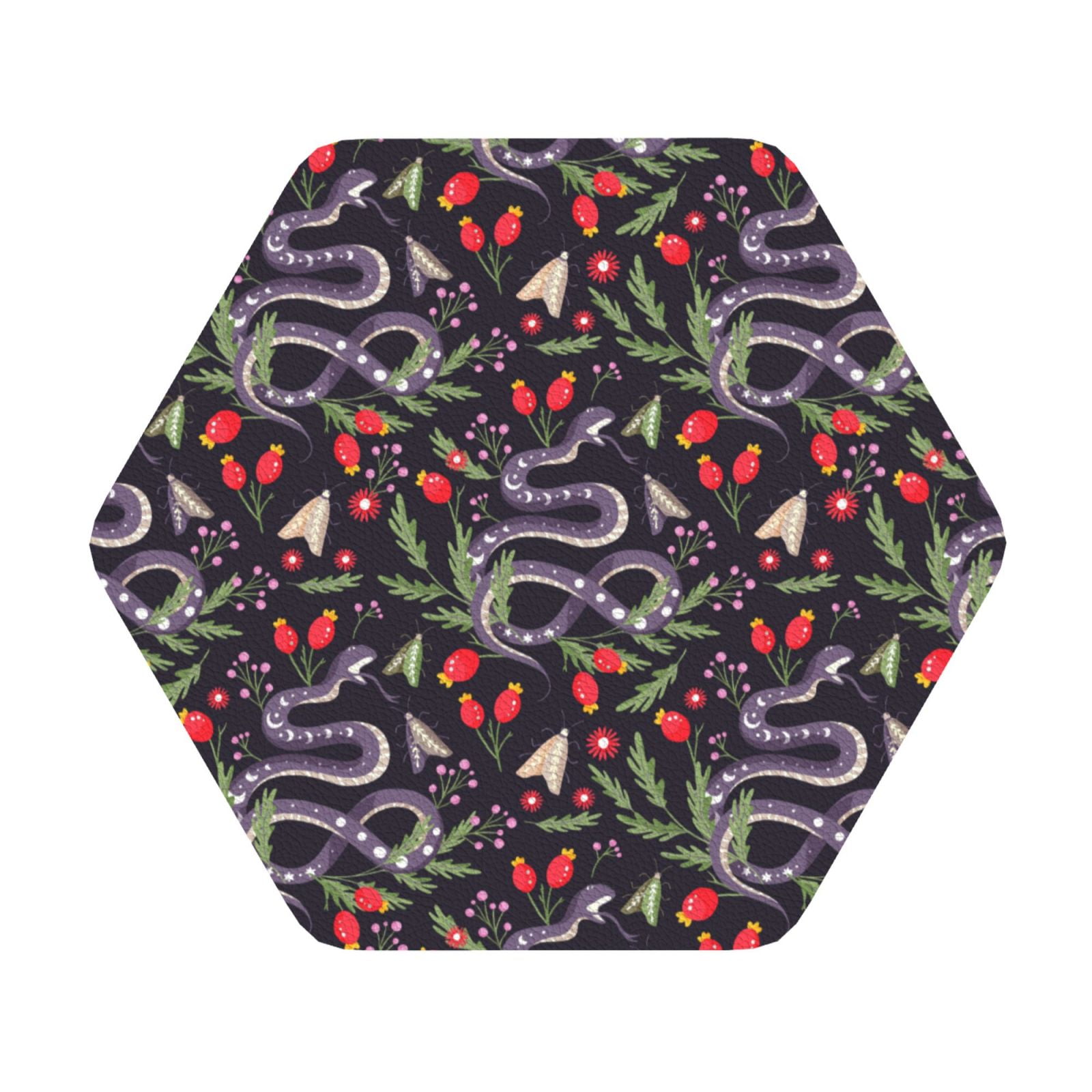 Cauagu Snakes And Snake Fruit for Round Coaster,Drink Coasters Set of 4 ...