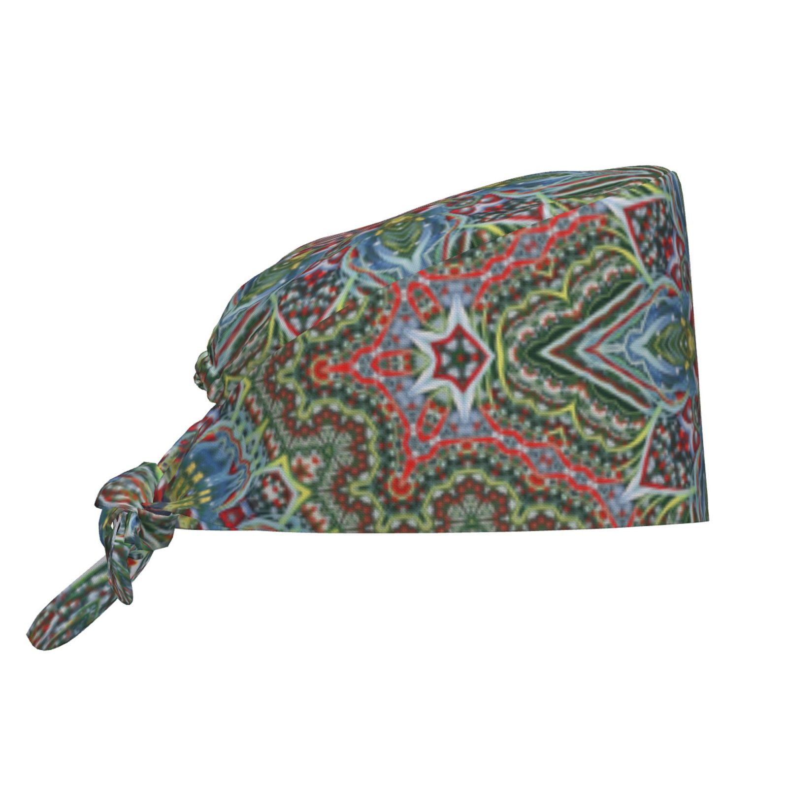 Cauagu Snowflake Colorful Pattern 1 Pcs Working Caps,Adjustable Working ...