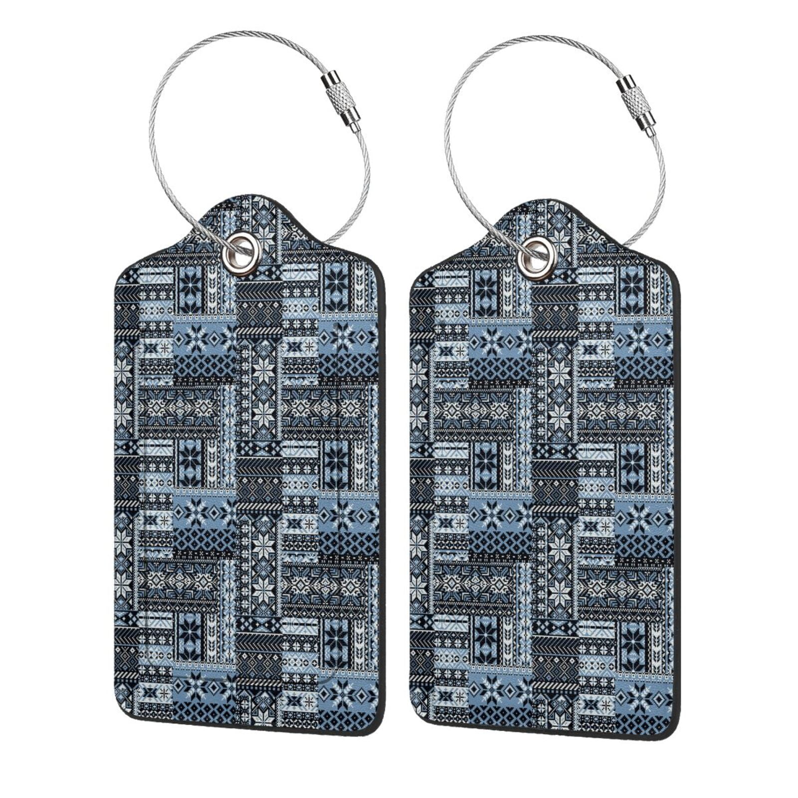 Cauagu Snowflake Vintage Pattern Pattern Luggage Tags,Leather Luggage ...
