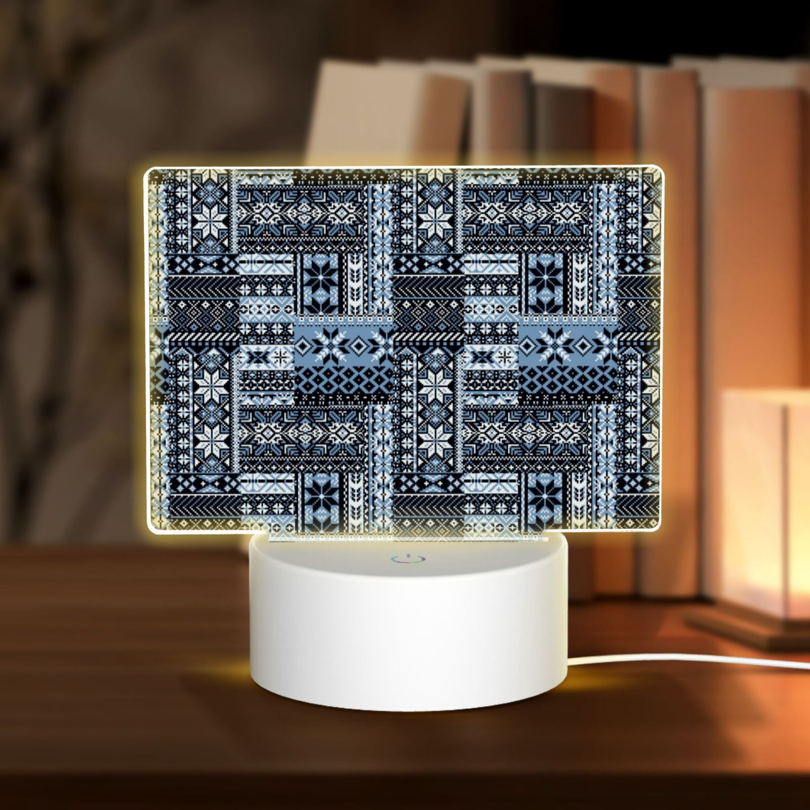 Cauagu Snowflake Vintage Pattern for Rectangle Acrylic Night Light ...