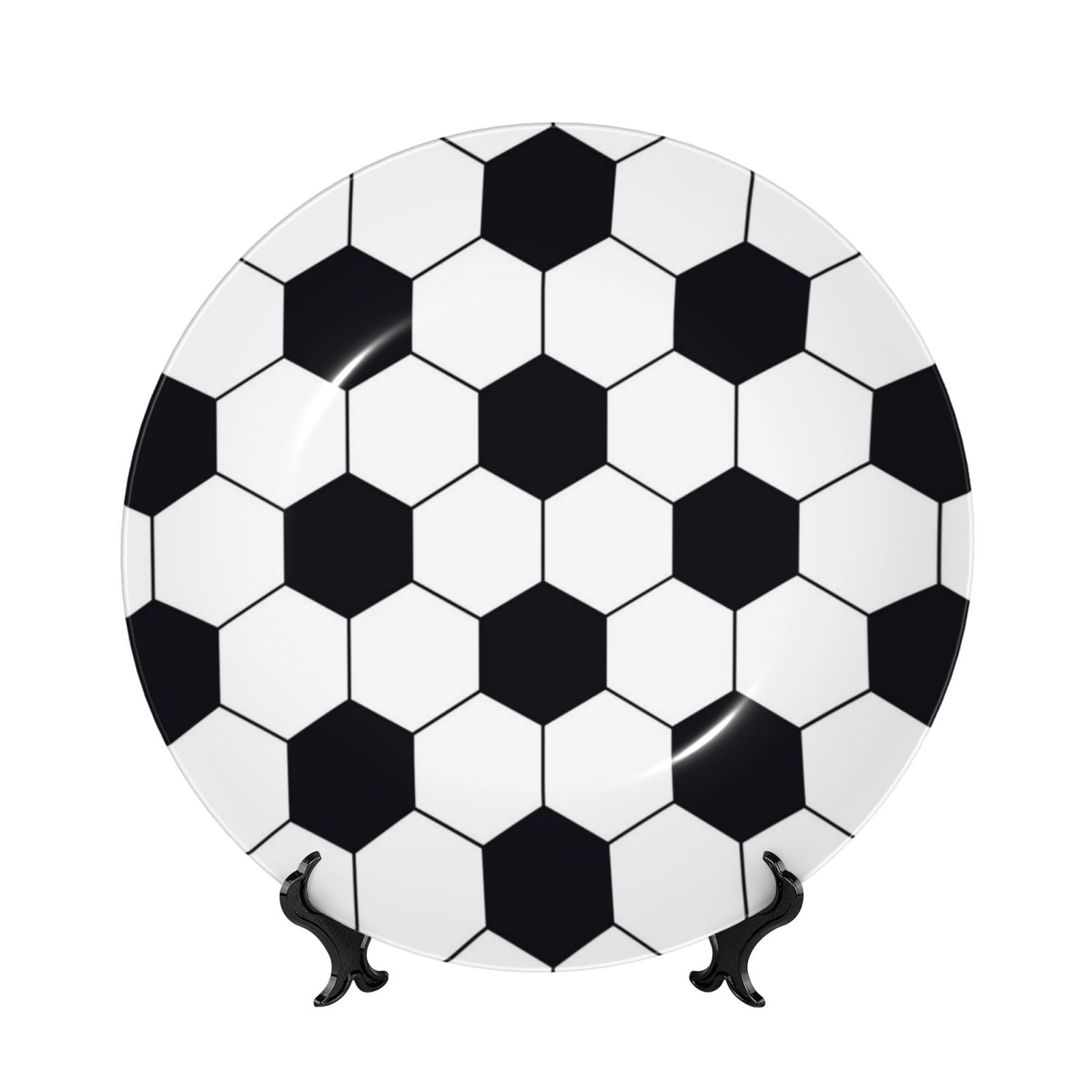Cauagu Soccer Ball Print Bone China Decorative Plate, Wall Mount Plate ...