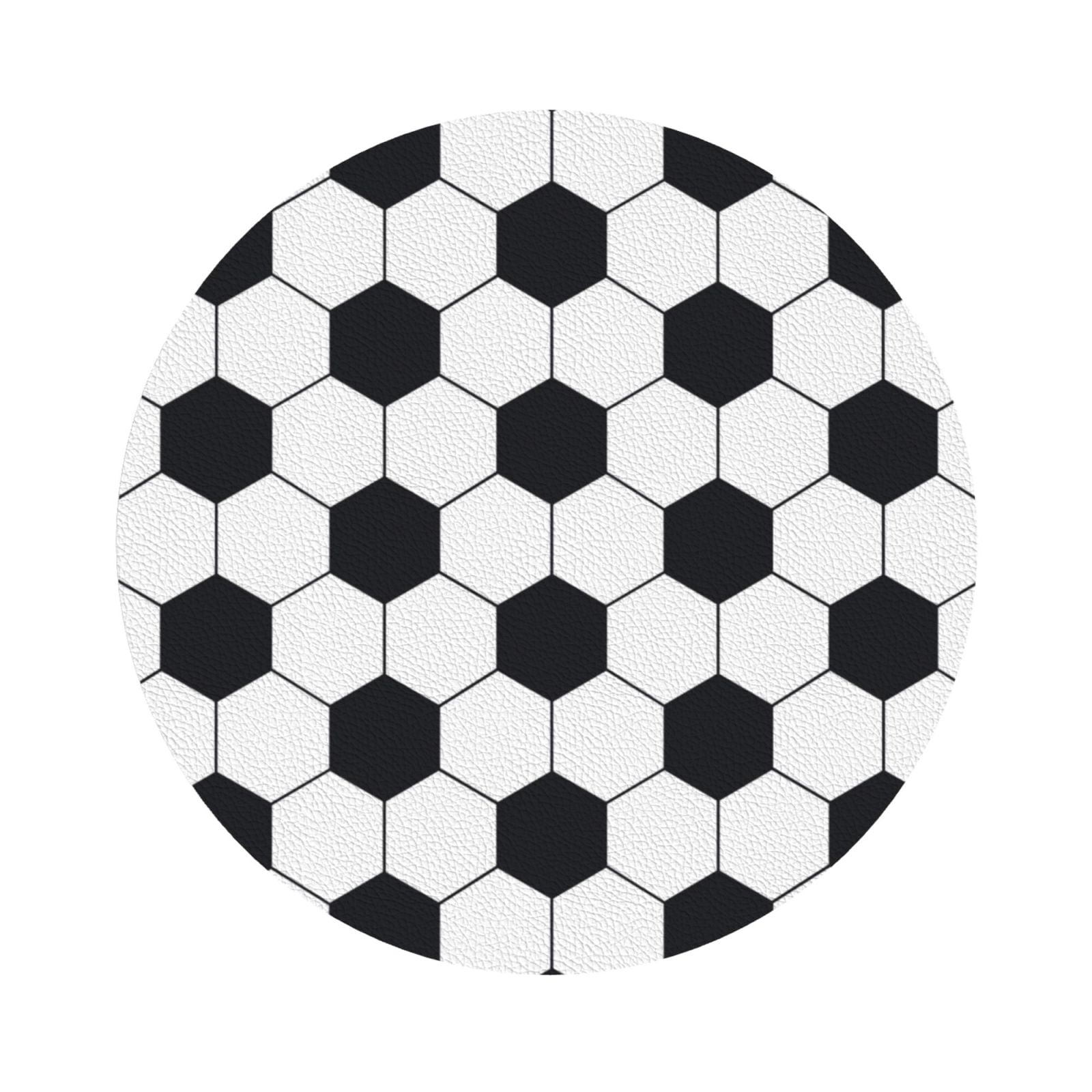 Cauagu Soccer Ball for Round Coaster,Drink Coasters Set of 4 Leather ...