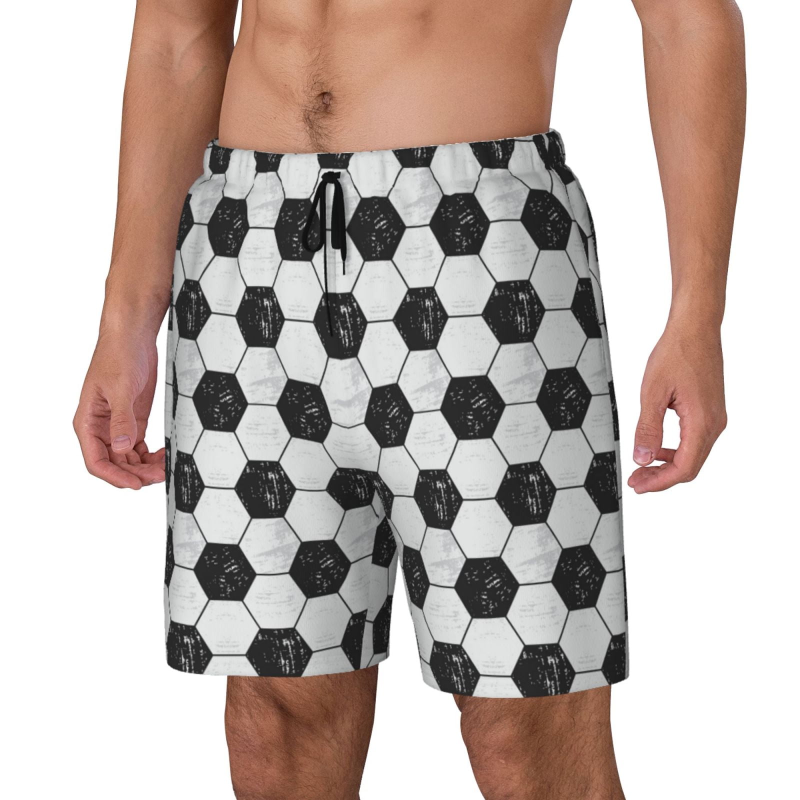 Cauagu Soccer Print Mens Swim Trunks Quick Dry Board Shorts Swim Shorts ...