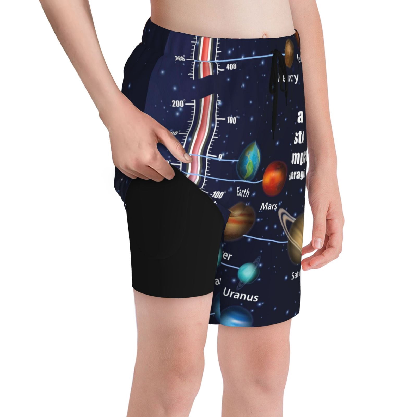 Cauagu Solar System Print Swim Trunks for Men,Youth Boys Swim Shorts ...