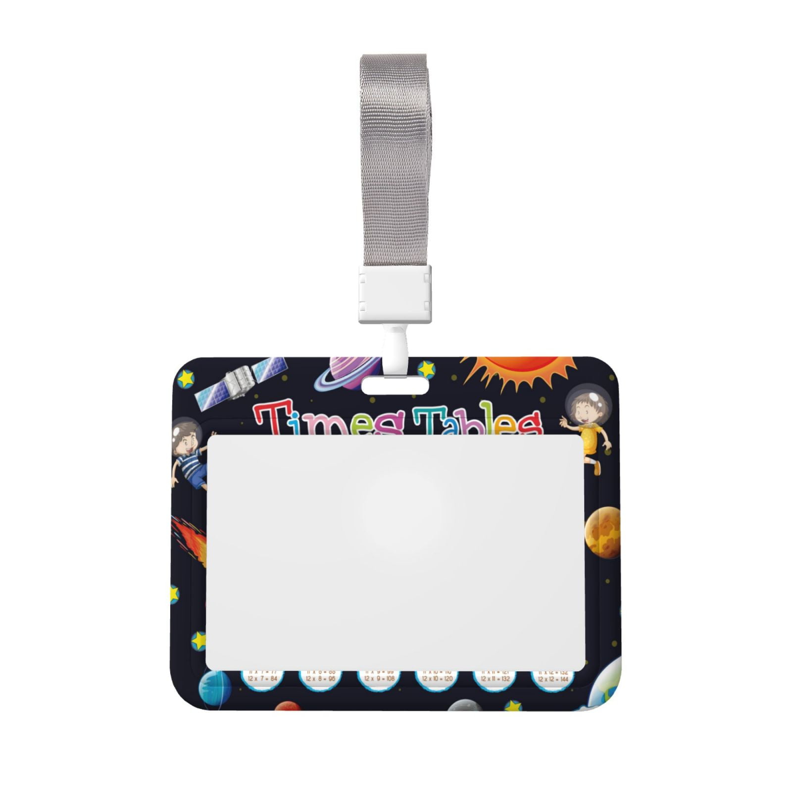 Cauagu Space Math Times Tables for ID Badge Holder,Badge Holder with ...