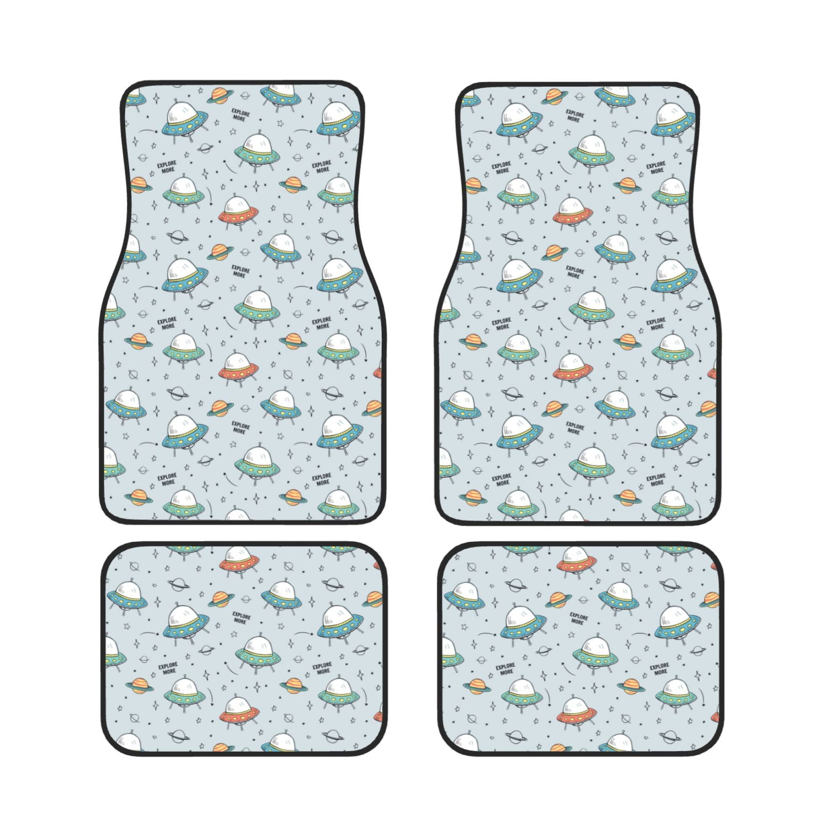 Cauagu Spaceship Pattern Car Floor Mat Set of 4,Car Carpet Mats Car ...