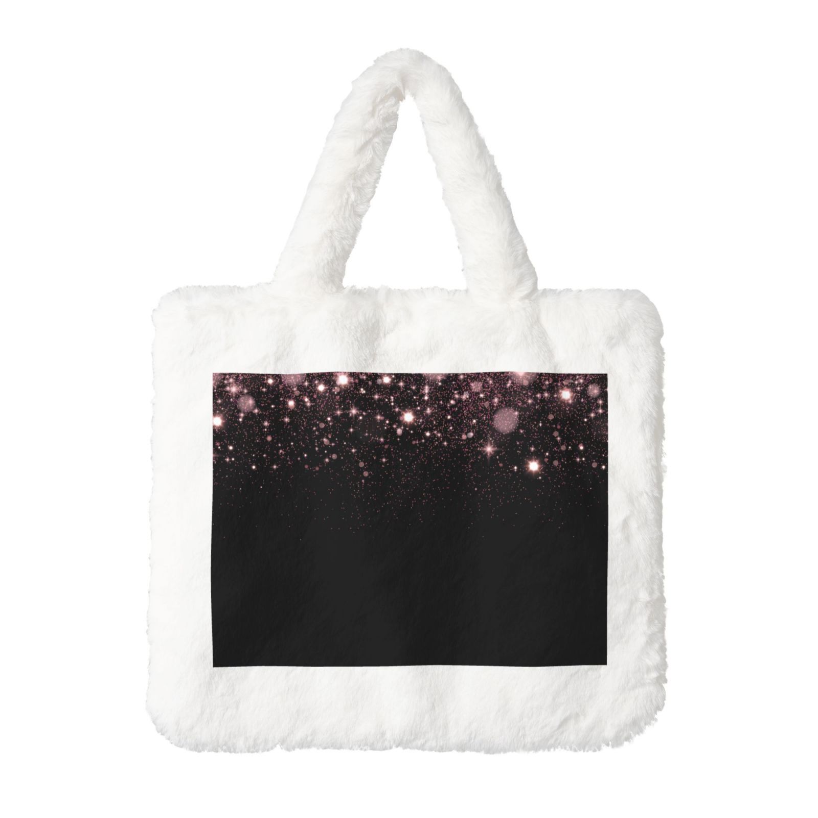 Cauagu Sparkling Pink Night Sky Pattern Women's Plush Tote Bag,Soft ...