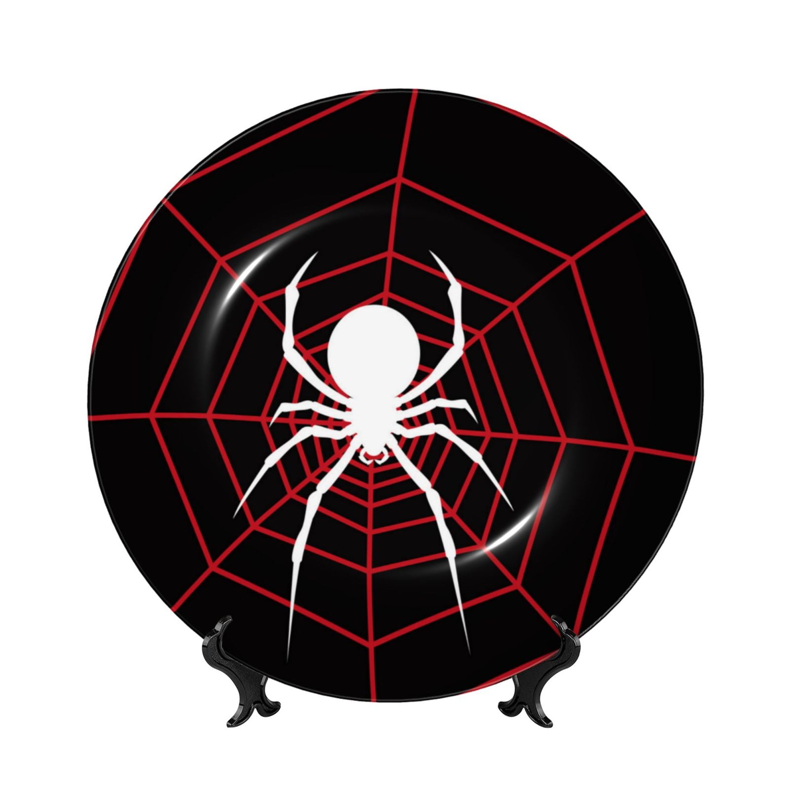 Cauagu Spider On The Web Print Bone China Decorative Plate, Wall Mount ...