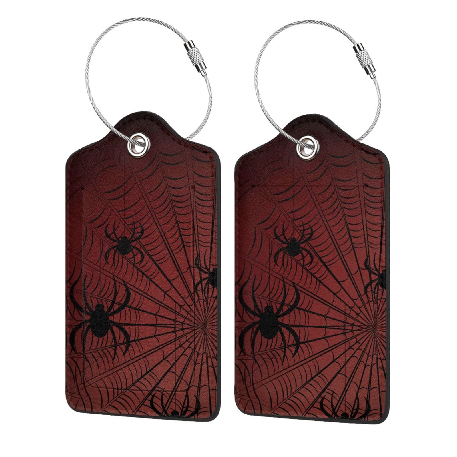 Cauagu Spiders On A Web Pattern Luggage Tags,Leather Luggage Tags ...