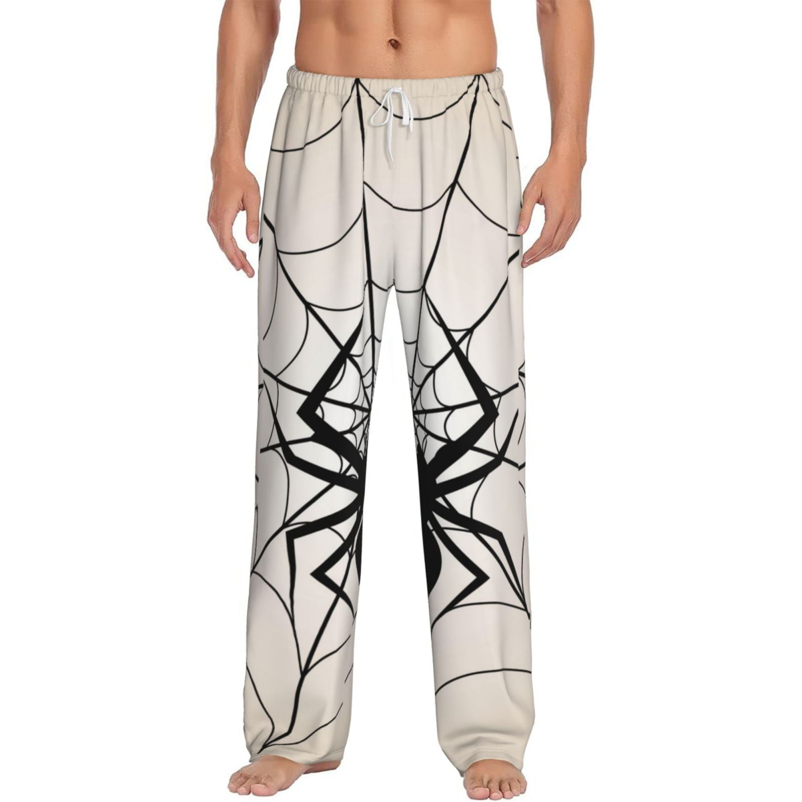 Cauagu Spiders On The Web 1 Mens Pajama Pants Sleep & Lounge Pants,PJ Bottoms with Pockets-Large ...