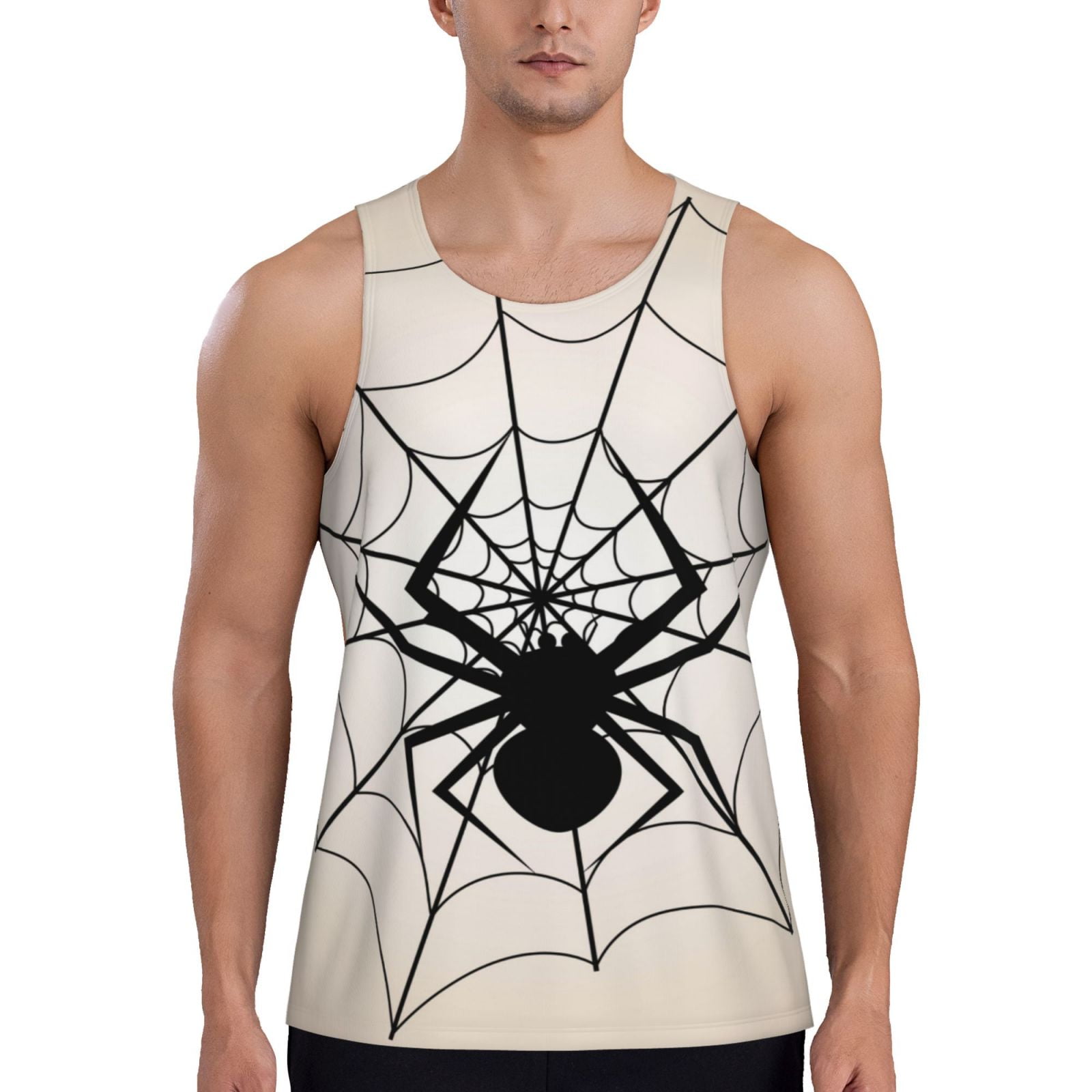 Cauagu Spiders On The Web 1 Print Men's Sleeveless Muscle Shirts,Tank ...