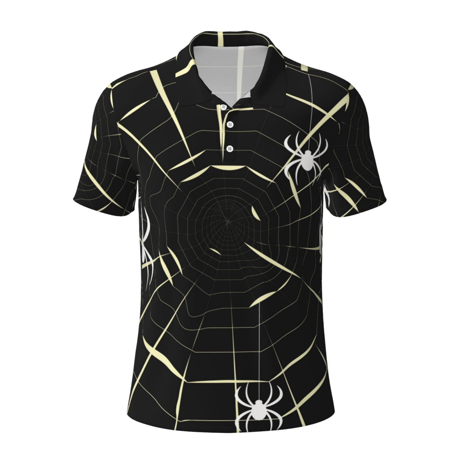 Cauagu Spiders On The Web Print Men's Polo Shirts, Short-Sleeve Polo ...