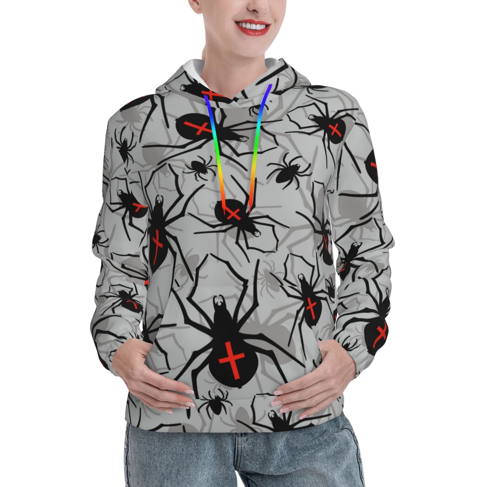 Cauagu Spiders for Women's Hooded Sweatshirts Pullover Hoodie for Women ...