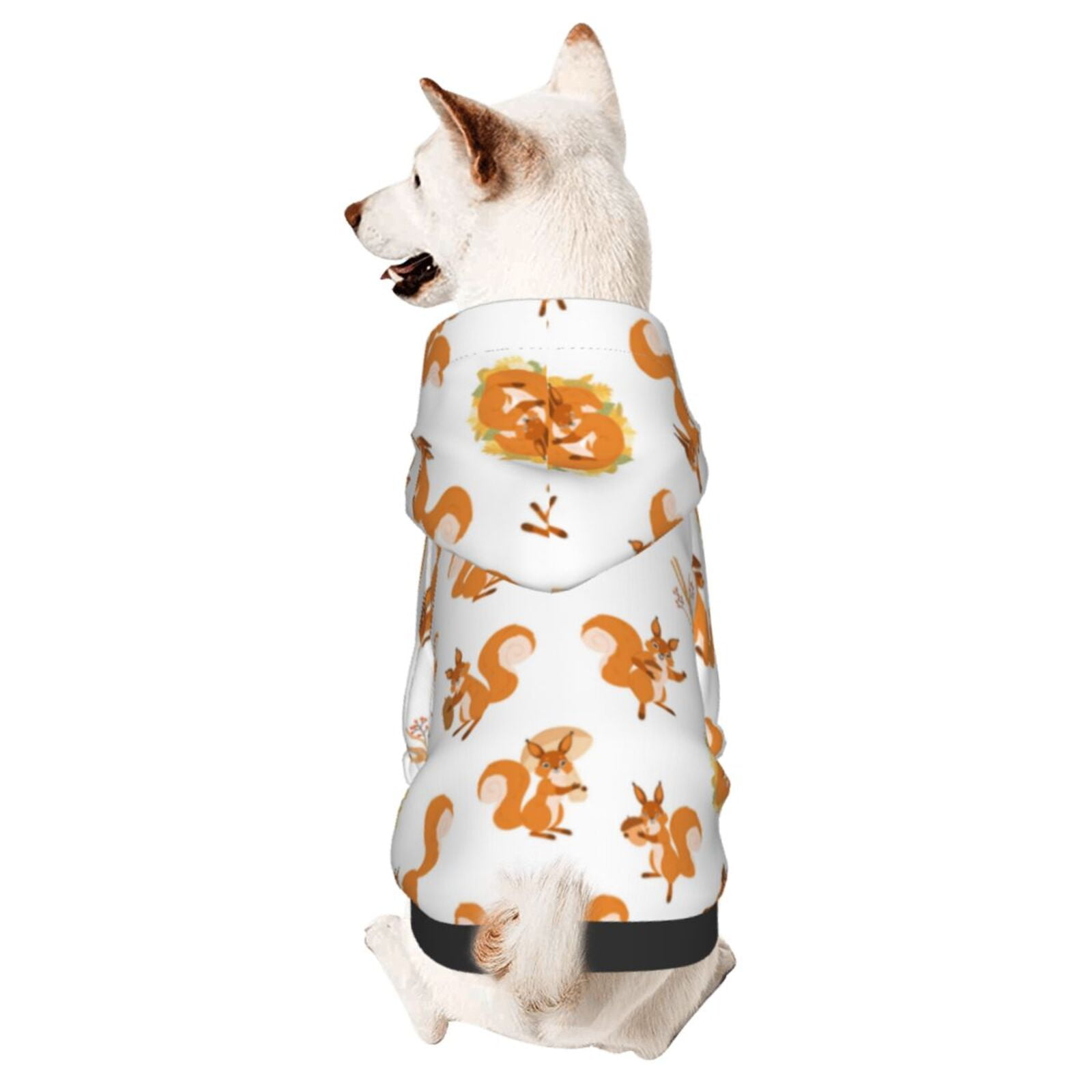Cauagu Squirrel Playing Pattern Winter Pet Hoodie Sweatshirts- Dog ...