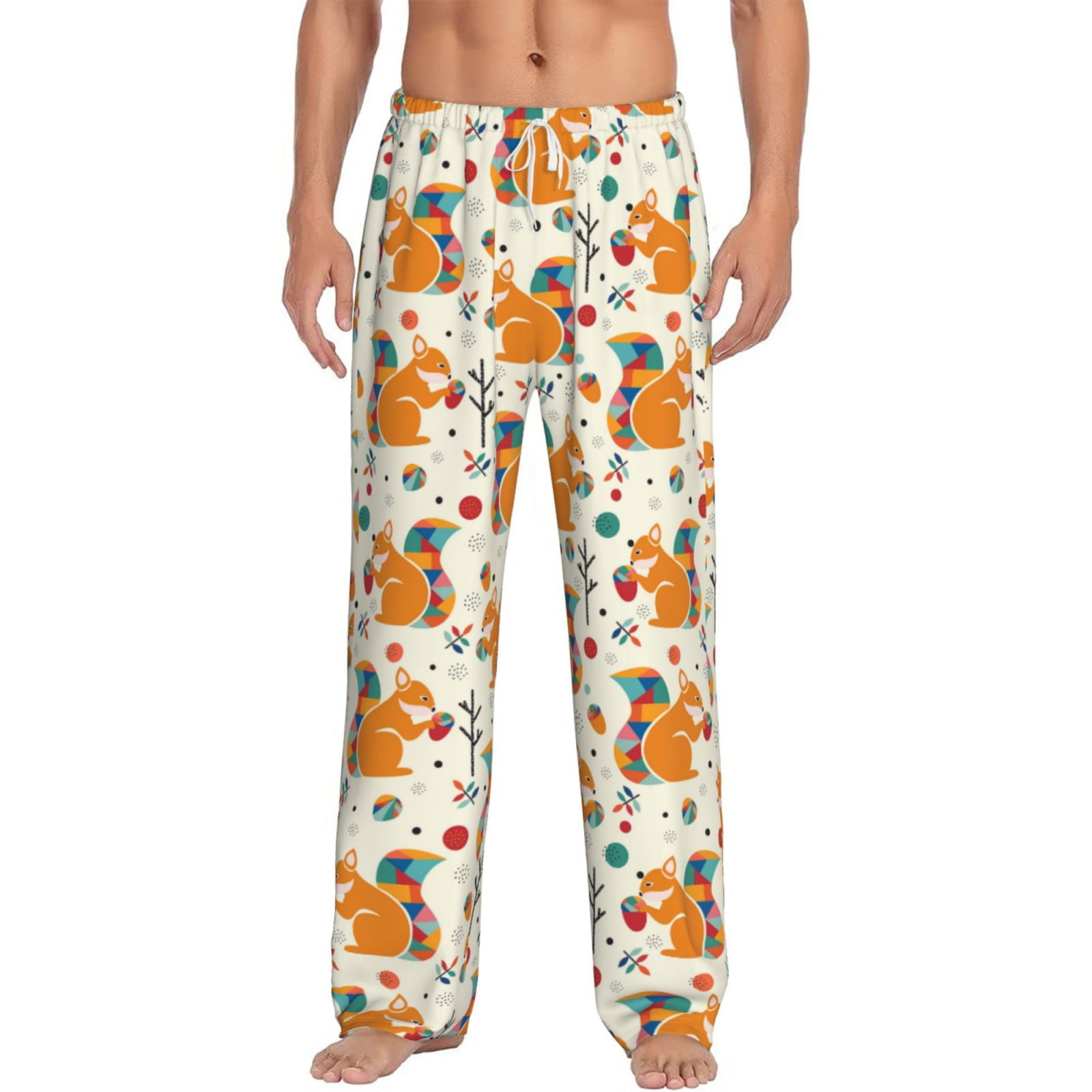 Cauagu Squirrel With Colorful Tail Mens Pajama Pants Sleep & Lounge ...