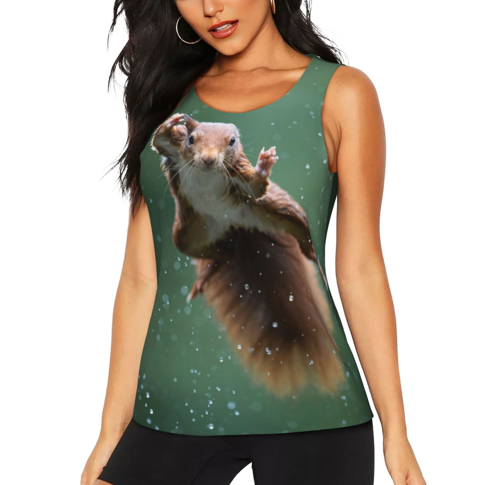 Cauagu Squirrel for Women's Workout Tank Tops Sleeveless Running Loose ...