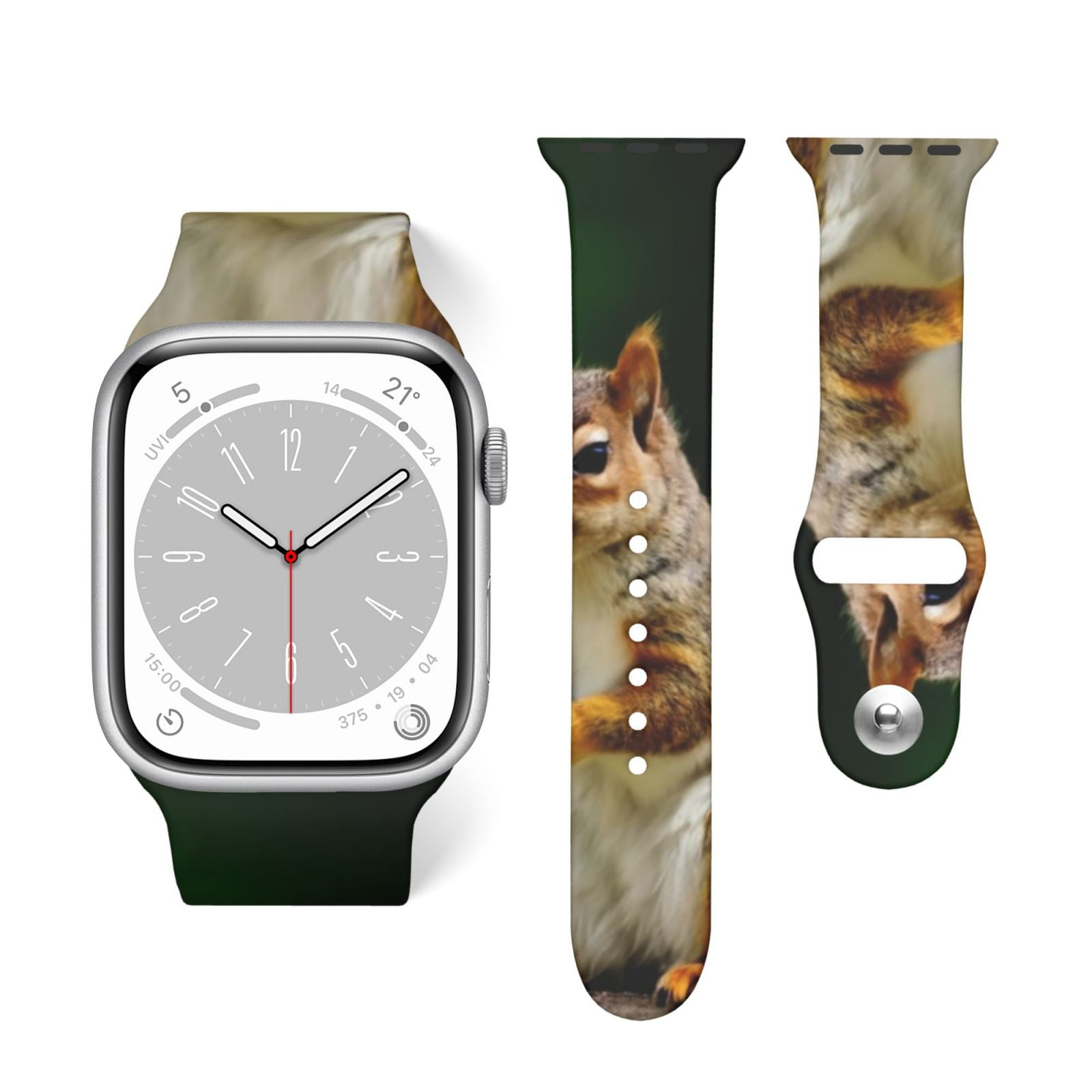 Cauagu Squirrels Eating Peanuts On The Tree Print Apple Watch Band ...
